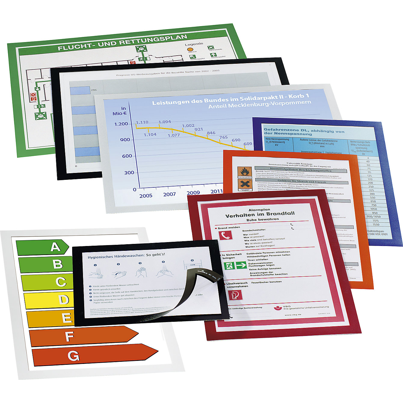 DURABLE – Marco informativo DURAFRAME®: autoadhesivo, magnético ...