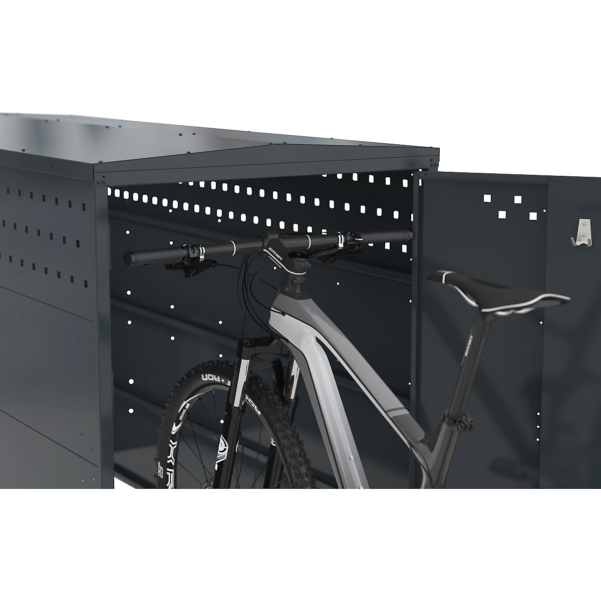 Bicycle locker: standard unit with 1 gabled roof | KAISER+KRAFT