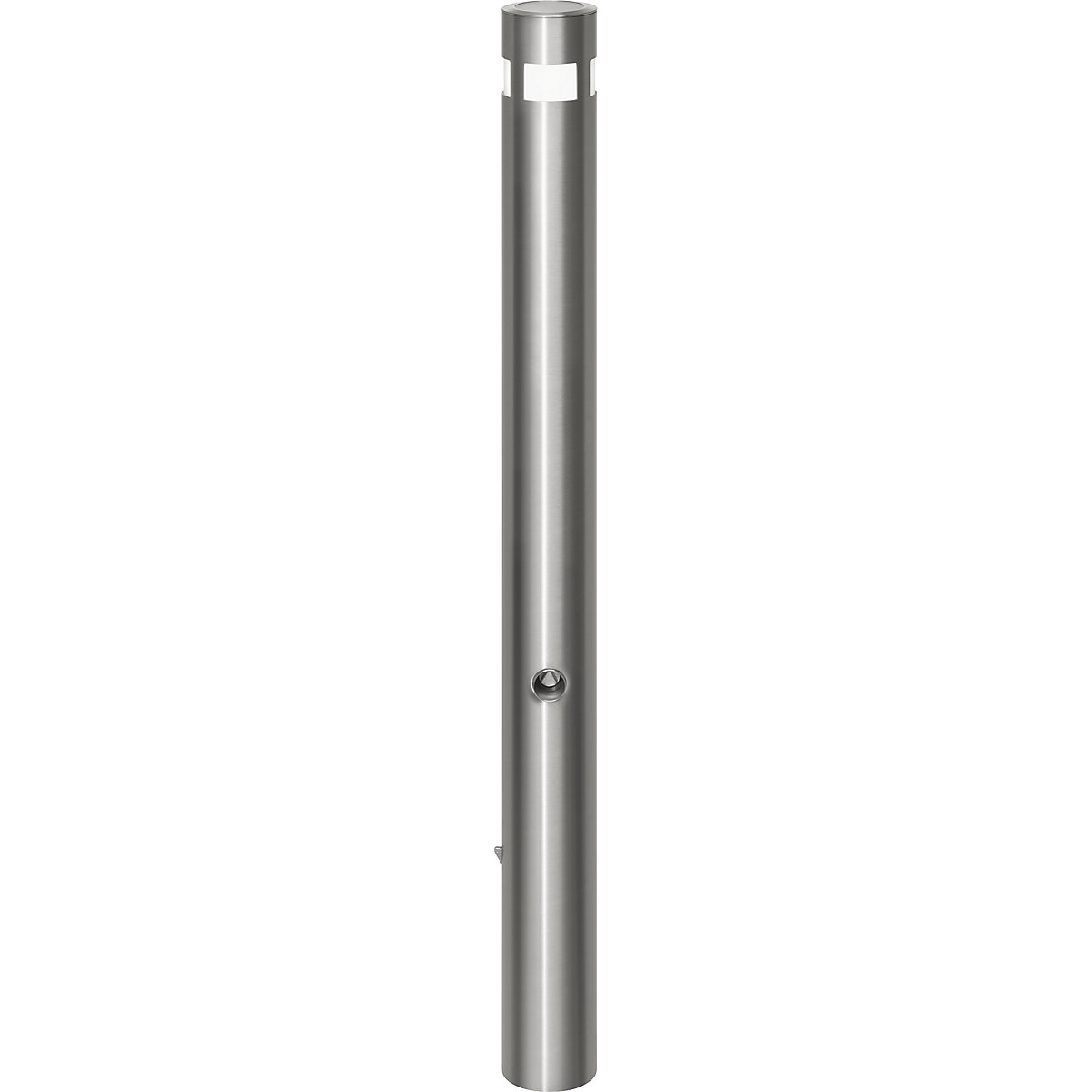 Stainless steel barrier post: Ø 102 mm, with solar lamp head | kaiserkraft
