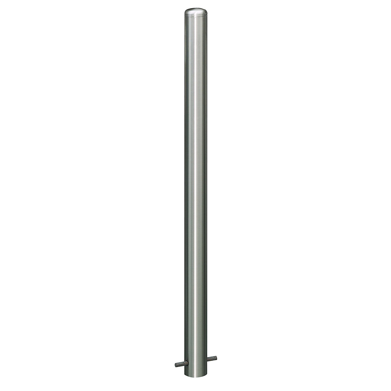 Stainless steel barrier post: with end cap, for concreting in with ...