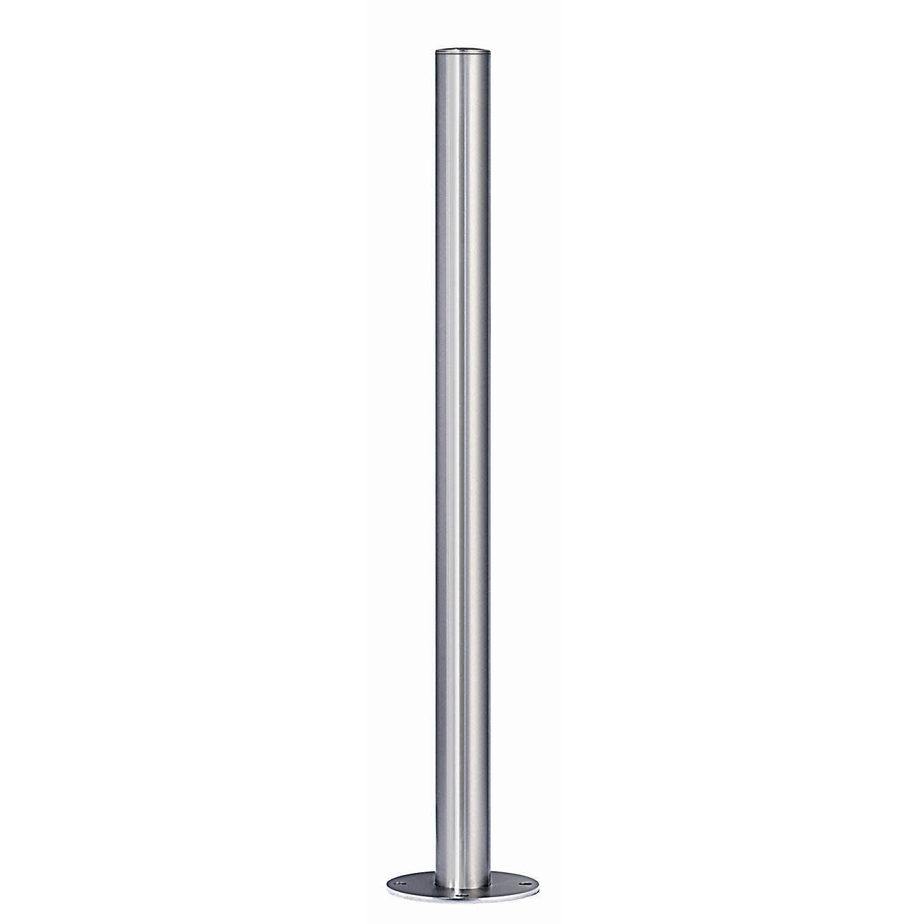 Stainless steel barrier post: with flat head, base plate for bolting in ...
