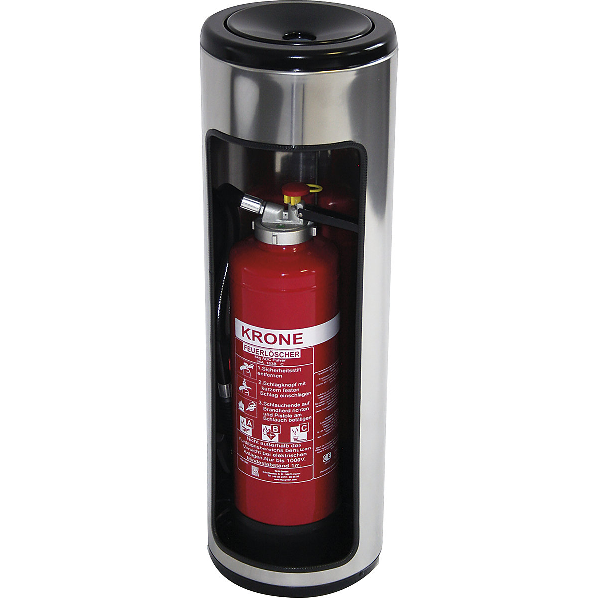 Ashtray with recess for fire extinguisher: height 800 mm | KAISER+KRAFT