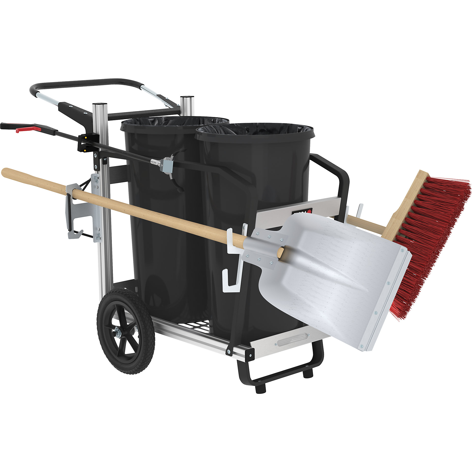 Easy Duo waste collection trolley – FLORA: with 2 x 60 l waste ...