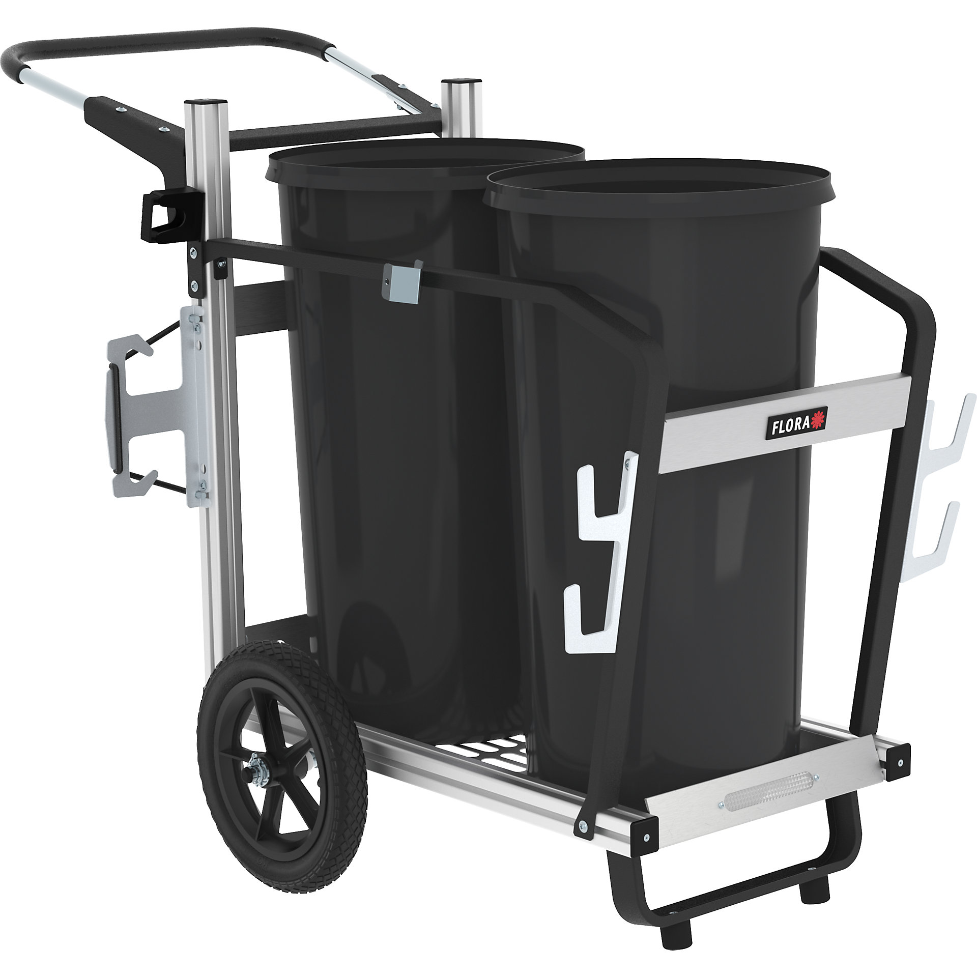 Easy Duo waste collection trolley – FLORA: with 2 x 60 l waste ...