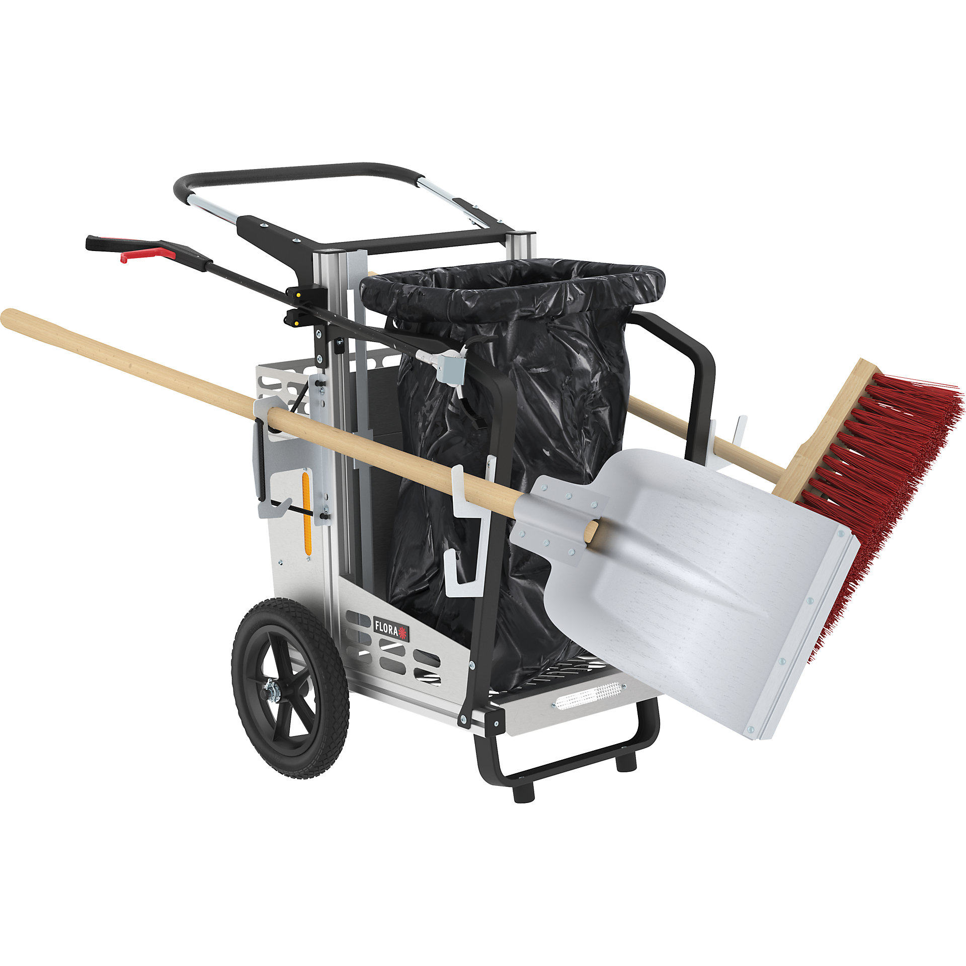 Picobello Compact waste collection trolley – FLORA: with fixed waste ...