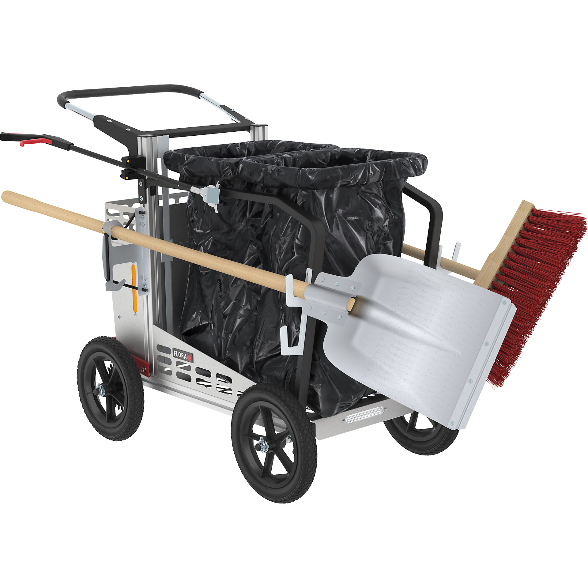 FLORA – Picobello Metropol waste collection trolley: with 2 fixed waste ...