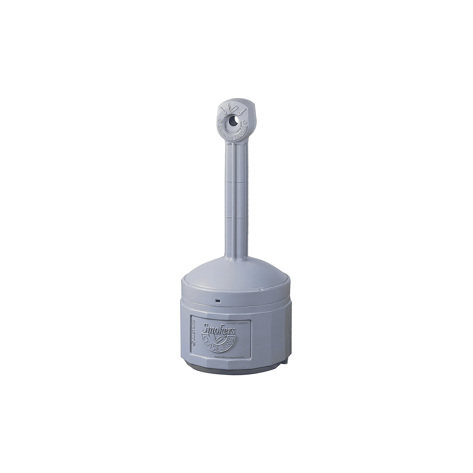 Safety pedestal ashtray, self-extinguishing – Justrite: capacity 12 l ...