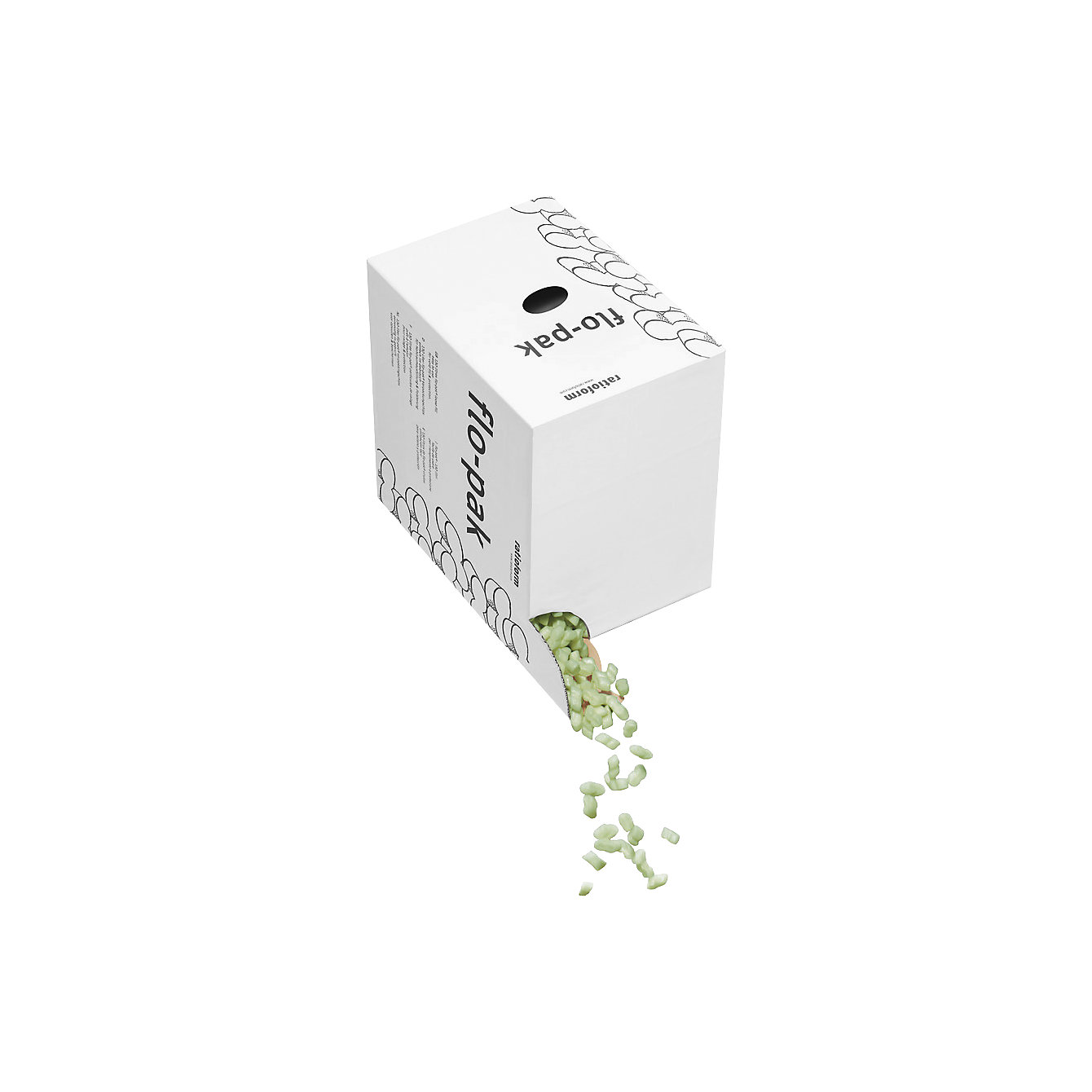Verpackungschips flo-pak® ratioform: Inhalt 130 l, im Spendekarton ...