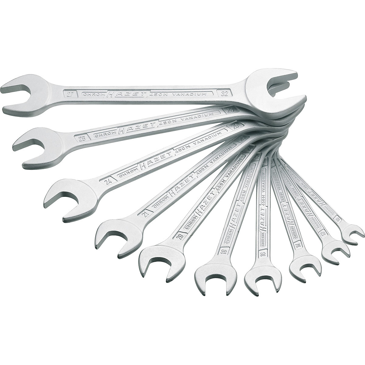 Double Open Ended Spanner Set HAZET 10 Pieces Kaiserkraft