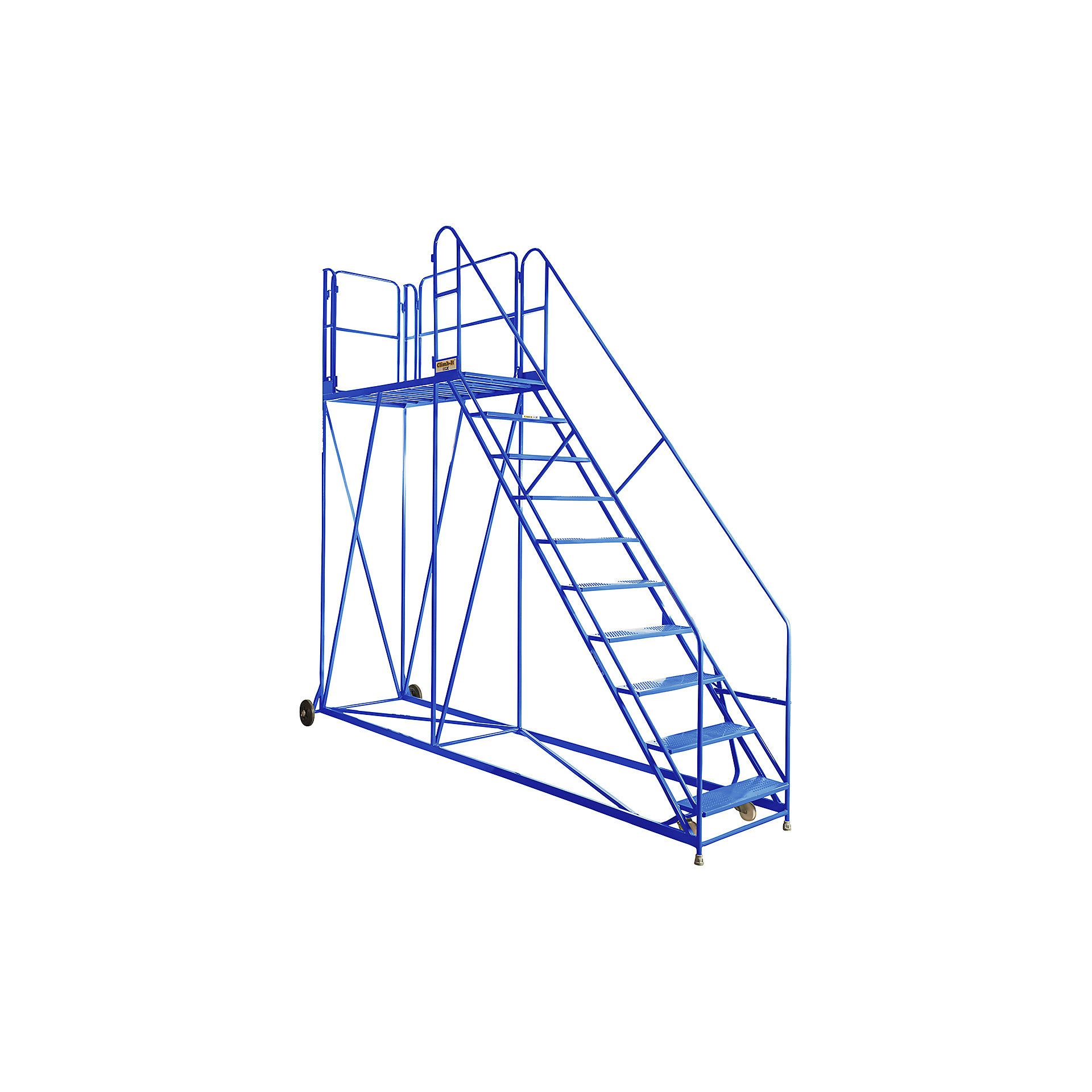CLIMB-IT Easy Slope Work Platforms | 8 Tread | Length: 1800mm | Height: 2000mm | Blue | BiGDUG