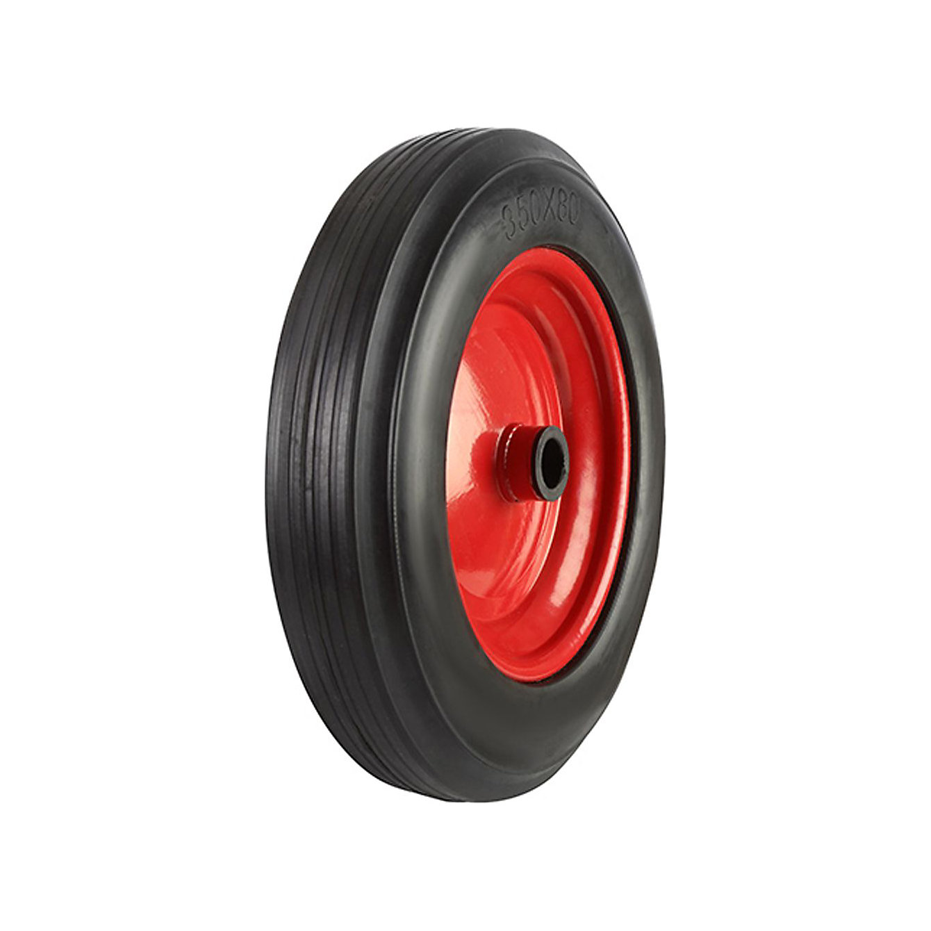 BiGDUG Wheel | Solid Rubber | Roller Bearing | Red Steel Centre | 350mm ...