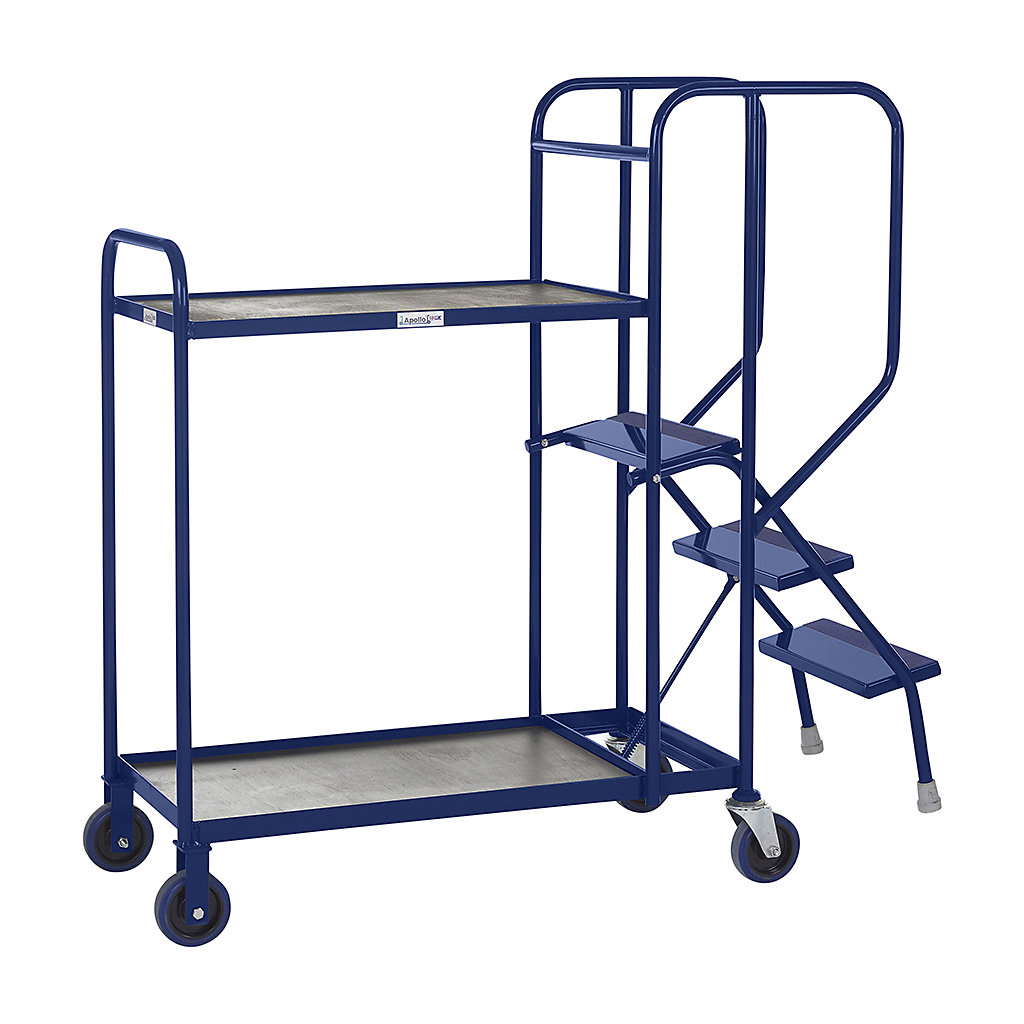Apollo Stepped Picking Trolley | 3 Step | 2 Timber Shelves