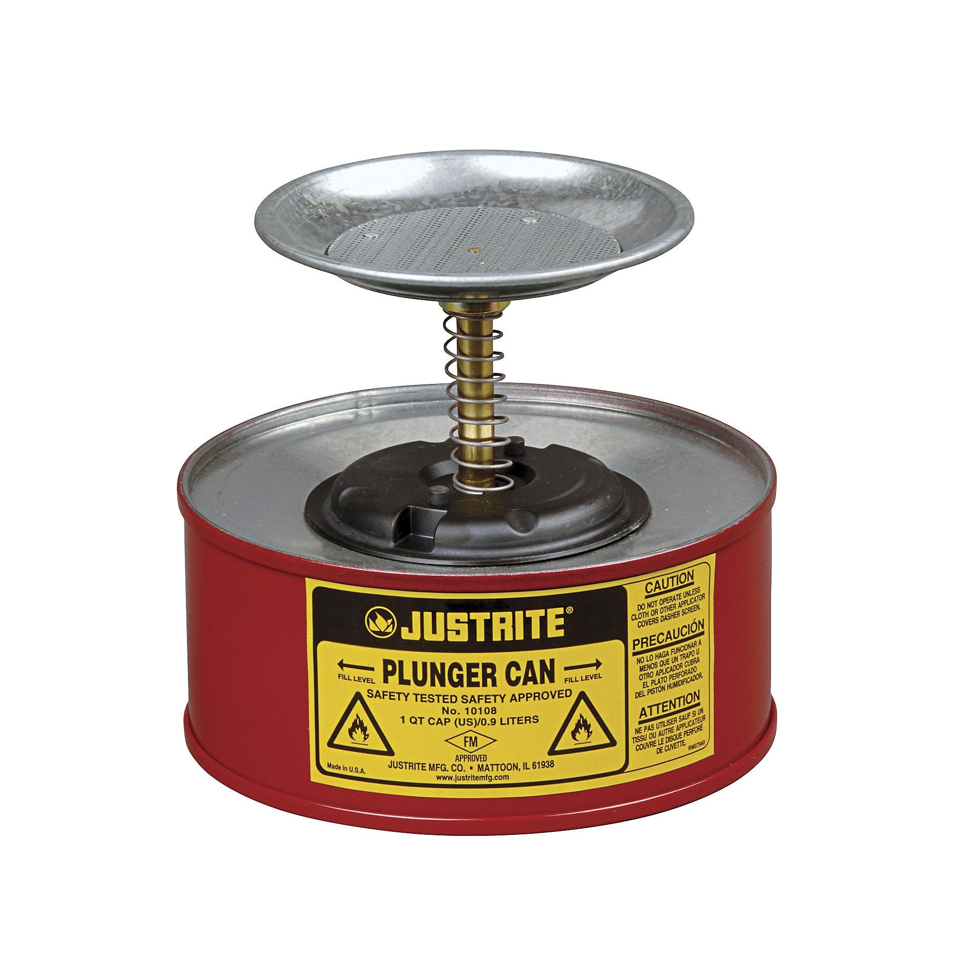 Justrite – Plunger can: sheet steel, zinc plated and painted | KAISER+KRAFT