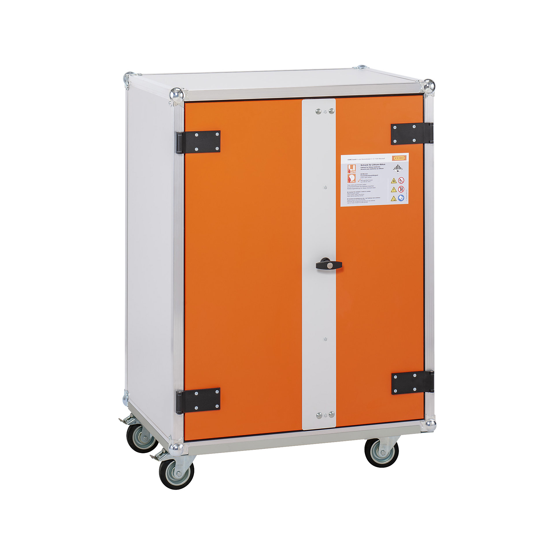 PREMIUM PLUS safety battery charging cabinet – CEMO: DxH 660 x 1150 mm ...