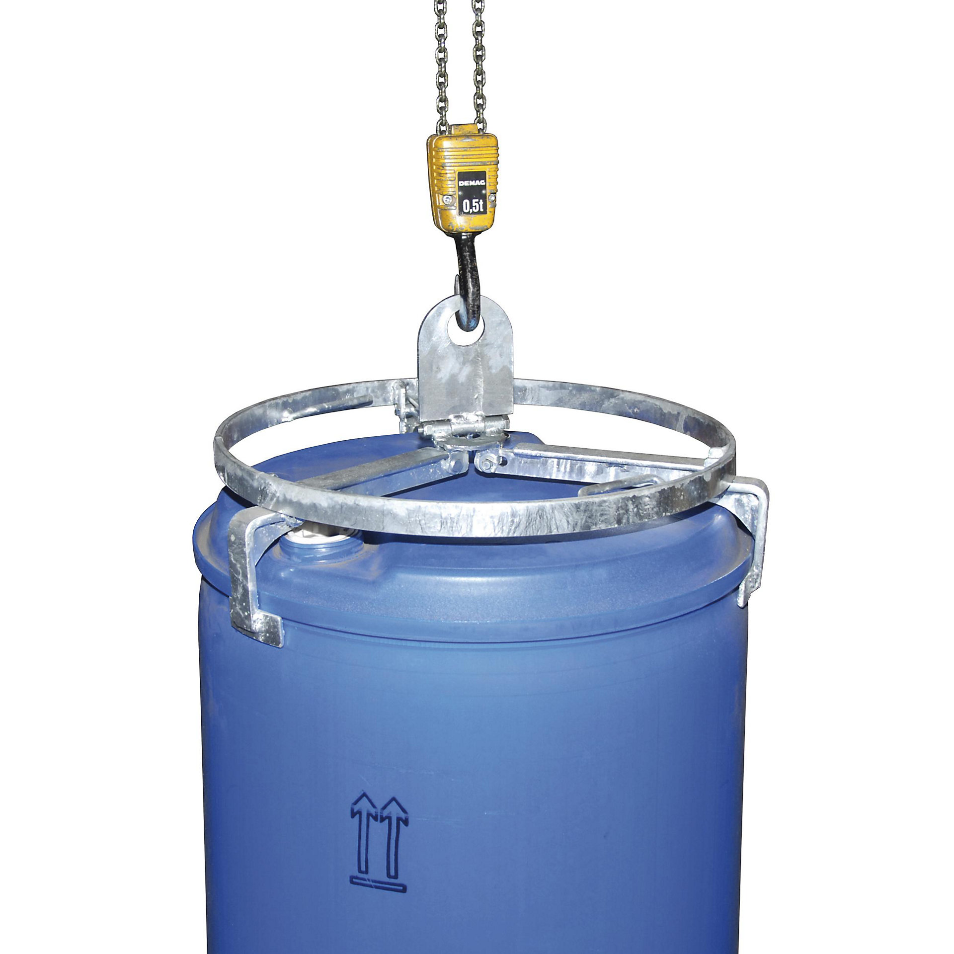 Drum gripper – eurokraft pro: for 200 l steel and plastic drums ...