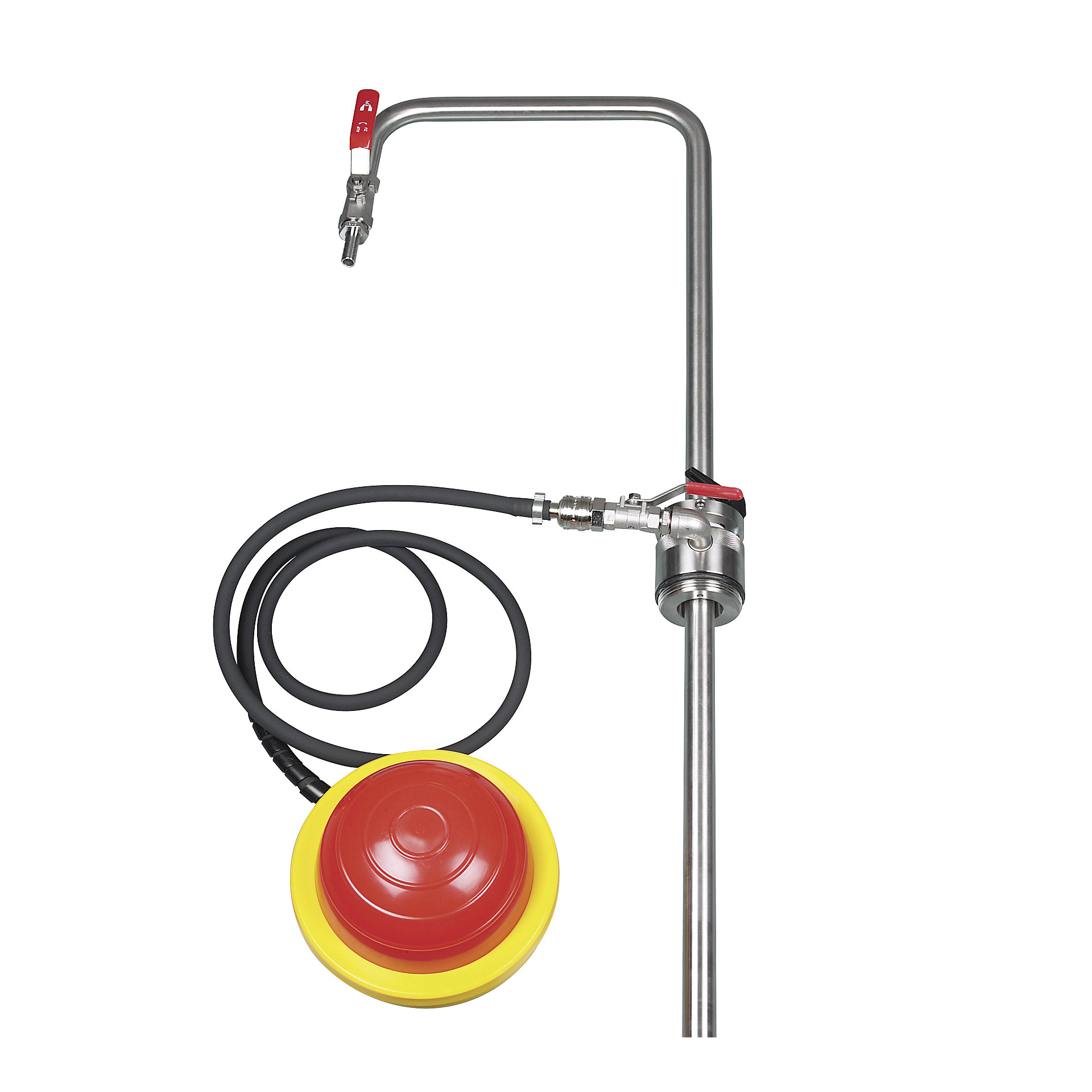 Stainless steel solvent pump, foot operated: with drainage elbow ...