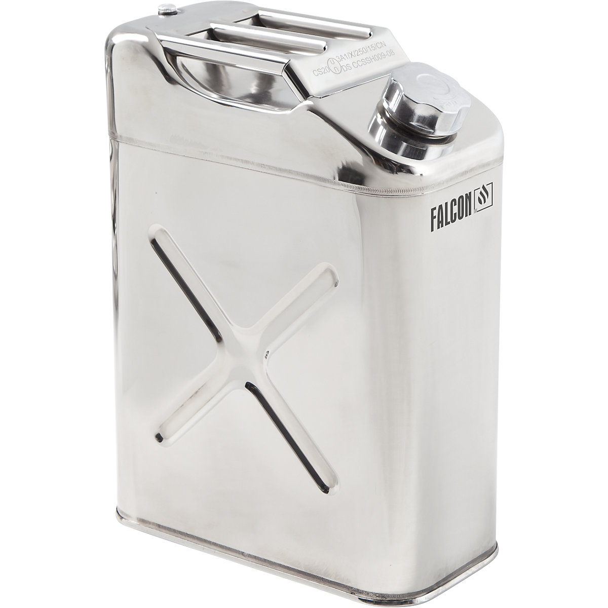 FALCON – Safety canister with screw cap and outlet pipe: stainless ...