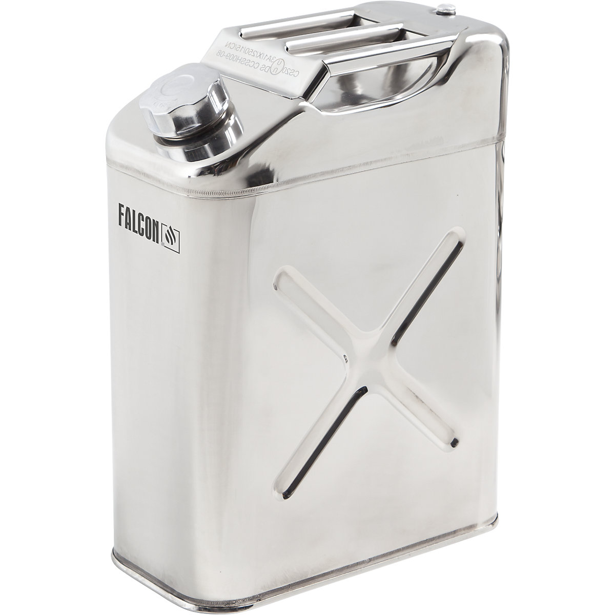 FALCON – Safety canister with screw cap and outlet pipe: stainless ...