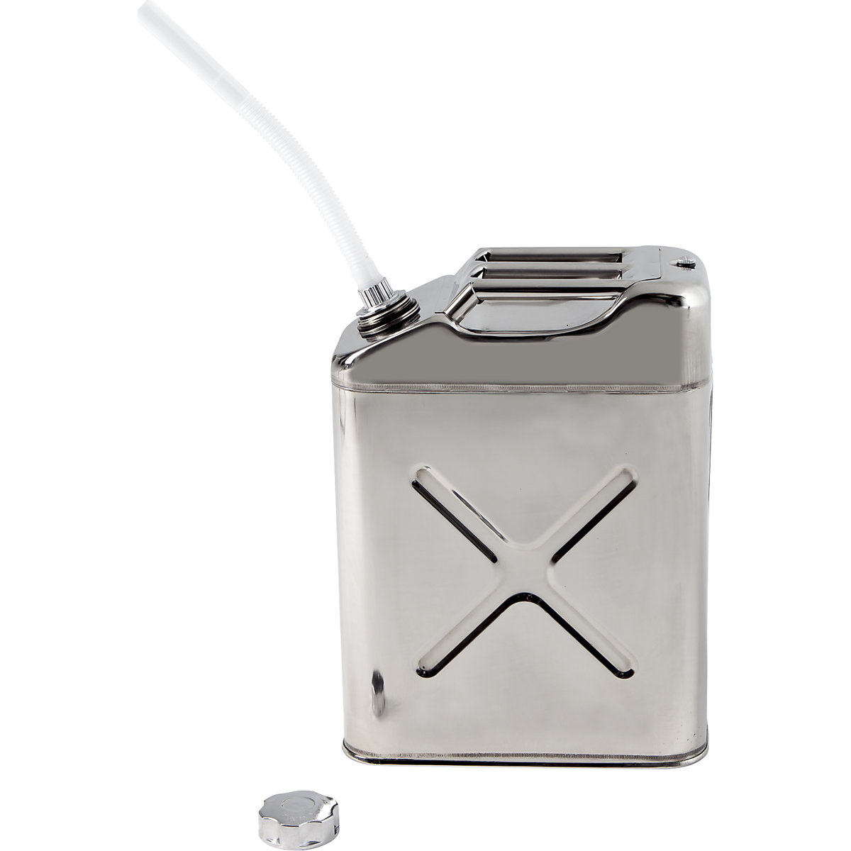 FALCON – Safety canister with screw cap and outlet pipe: stainless ...