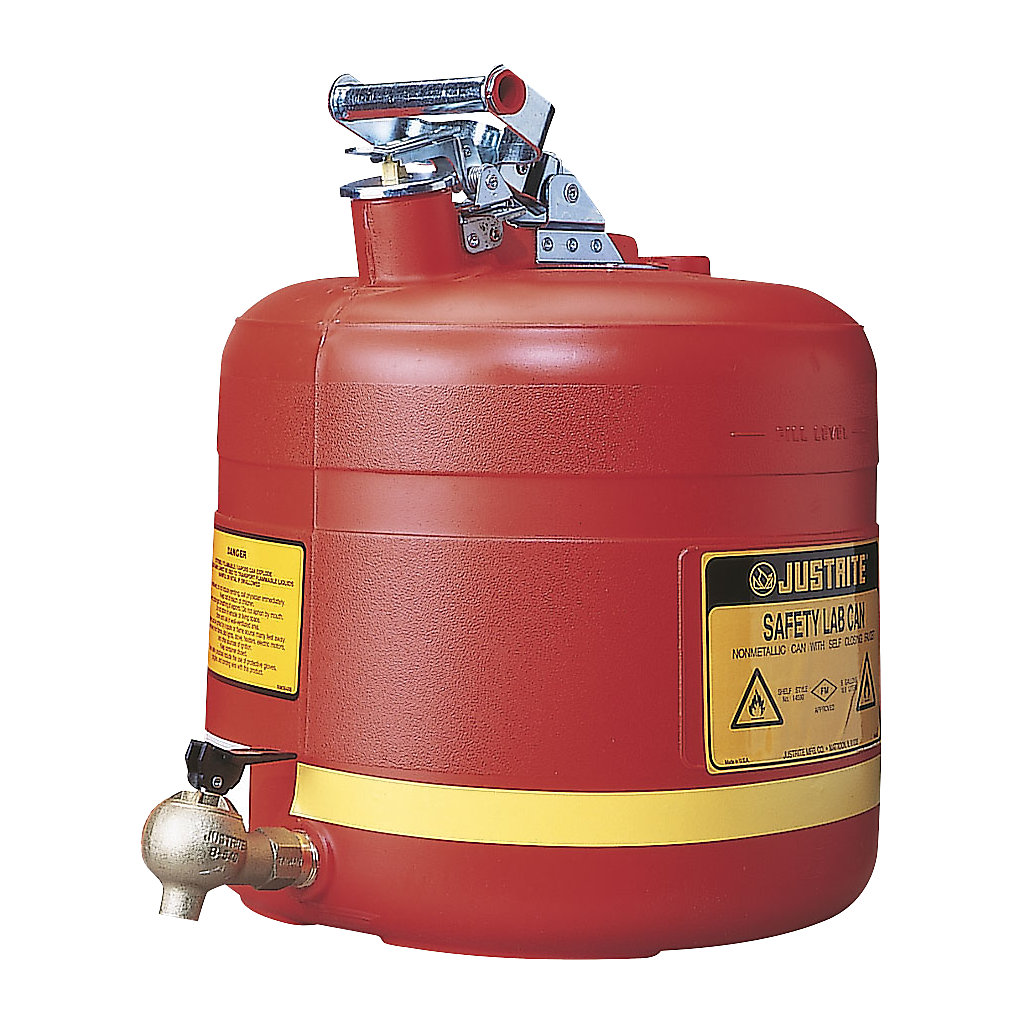 Safety dispenser with tap – Justrite: polyethylene, capacity 19 l ...