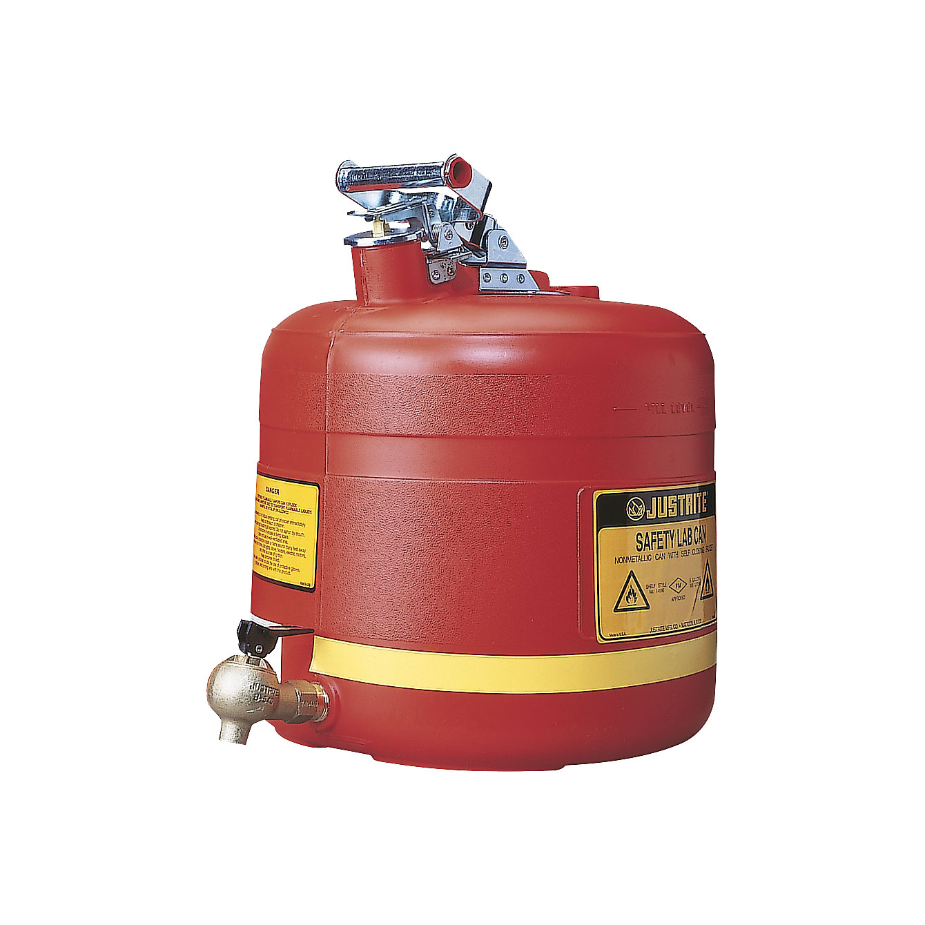Safety dispenser with tap – Justrite: polyethylene, capacity 19 l ...