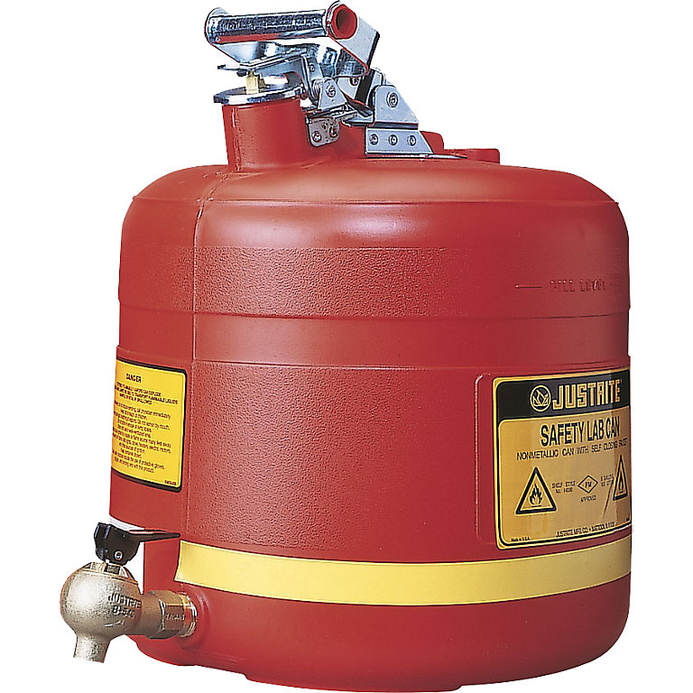Safety dispenser with tap – Justrite: polyethylene, capacity 19 l ...