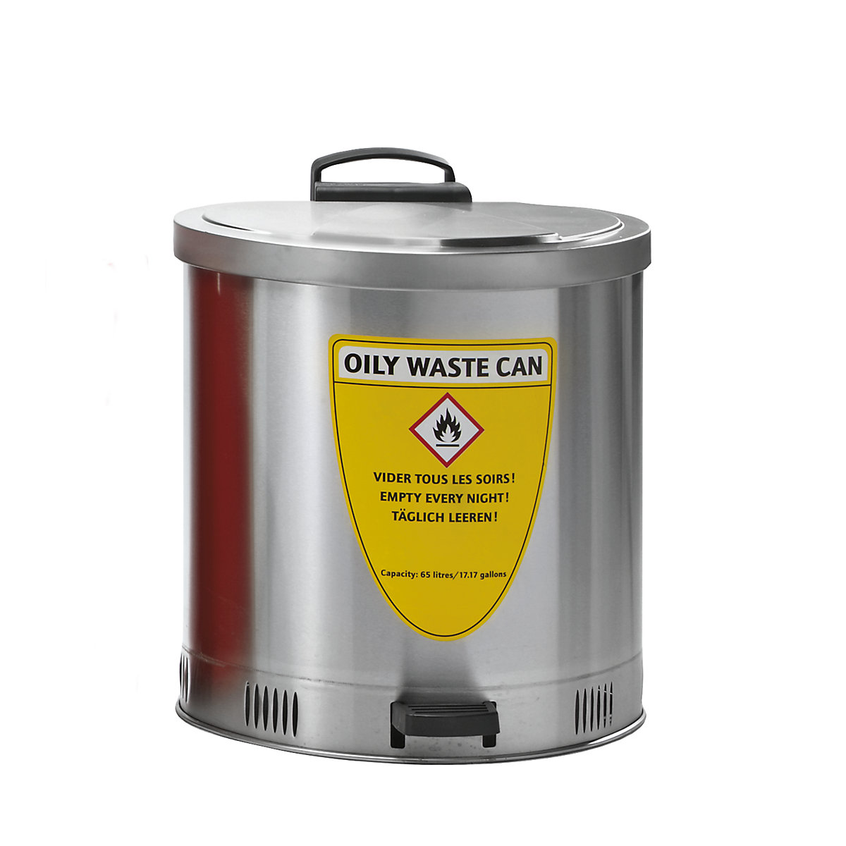 Safety disposal can with self-closing lid: stainless steel | KAISER ...