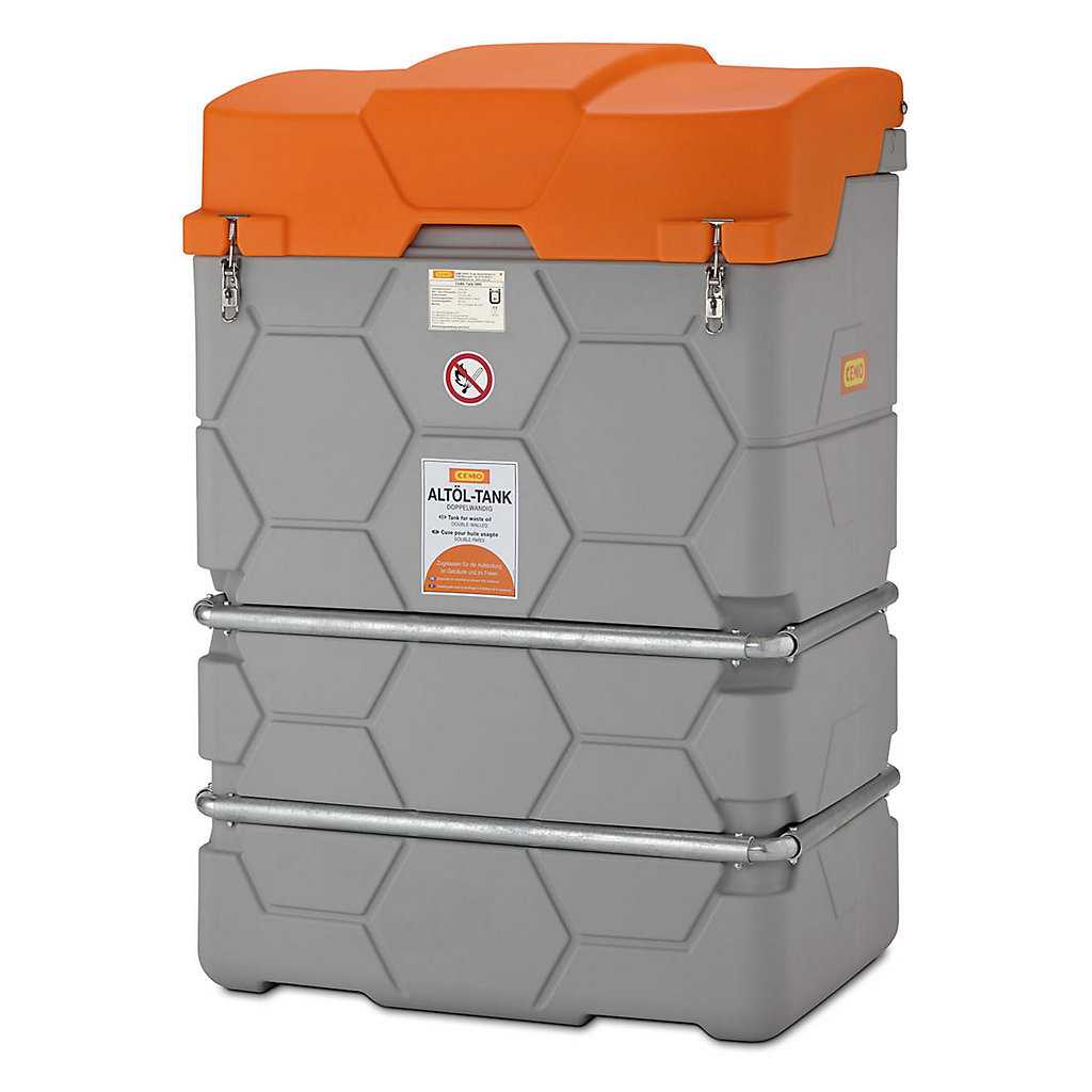 CUBE used oil tank – CEMO: Outdoor Premium, with hinged lid | kaiserkraft