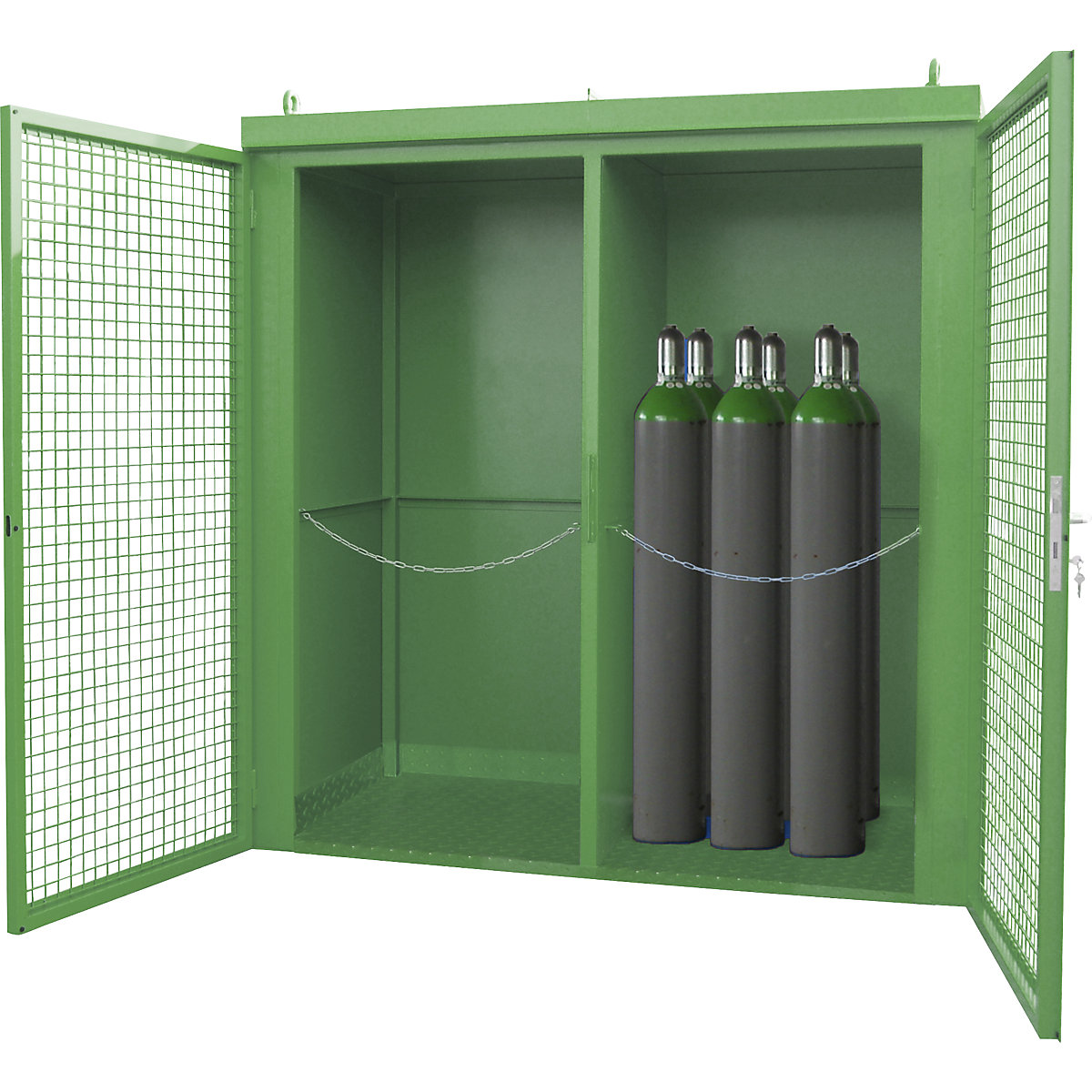 Gas cylinder container with divider, fire resistant – eurokraft pro ...