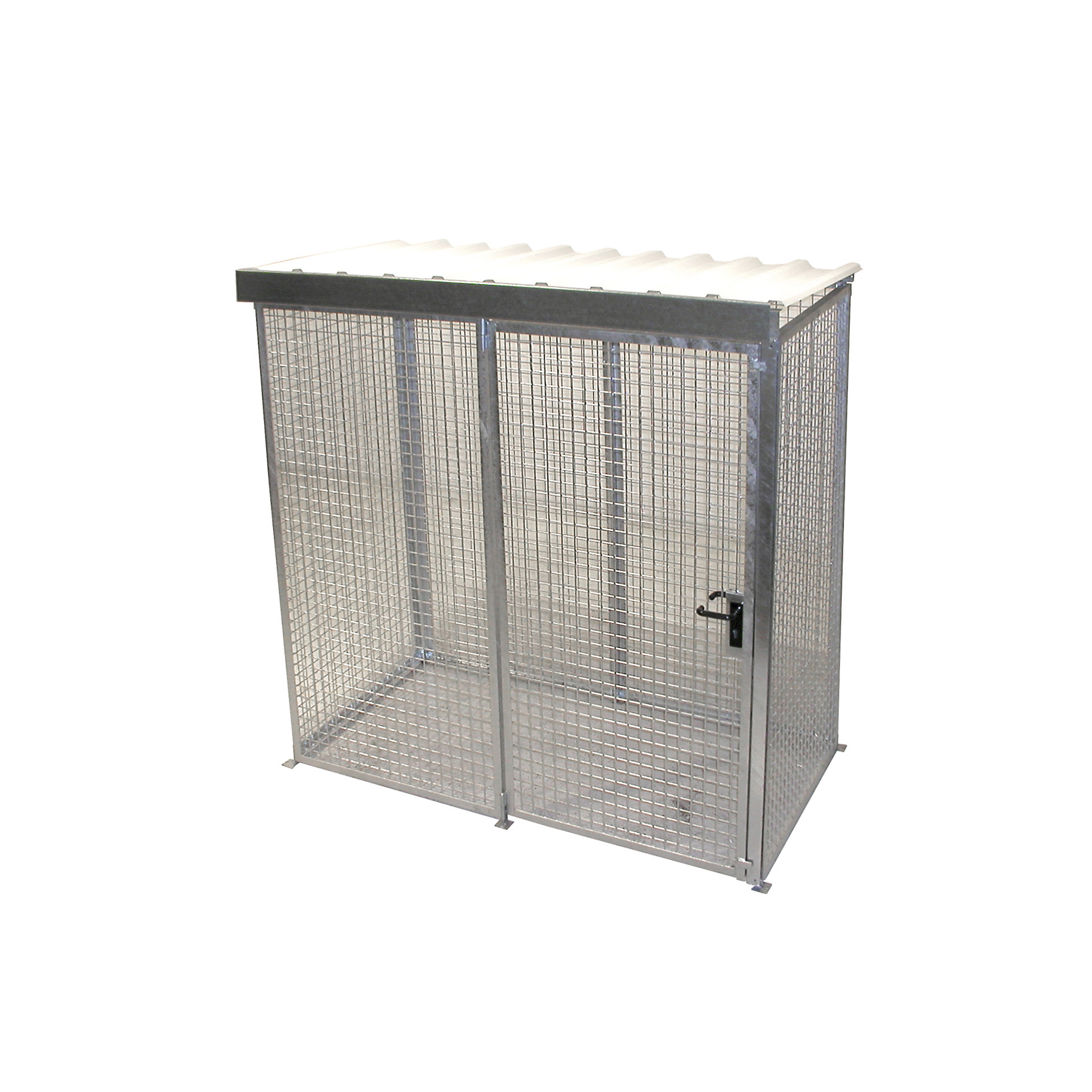 Mesh gas cylinder cage – eurokraft pro: with roof and base disc ...