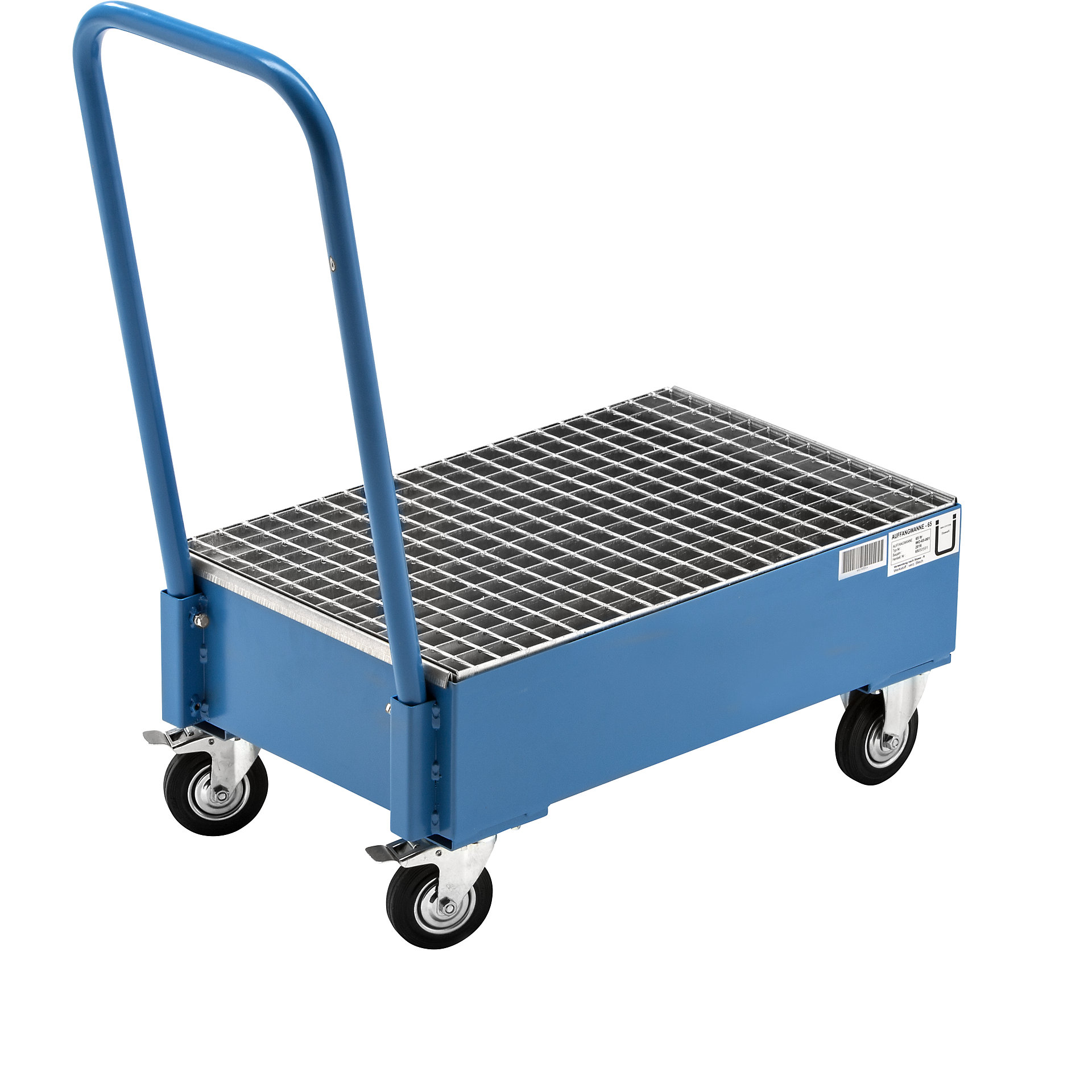 Mobile sump tray made of sheet steel – eurokraft basic: LxW 800 x 500 ...