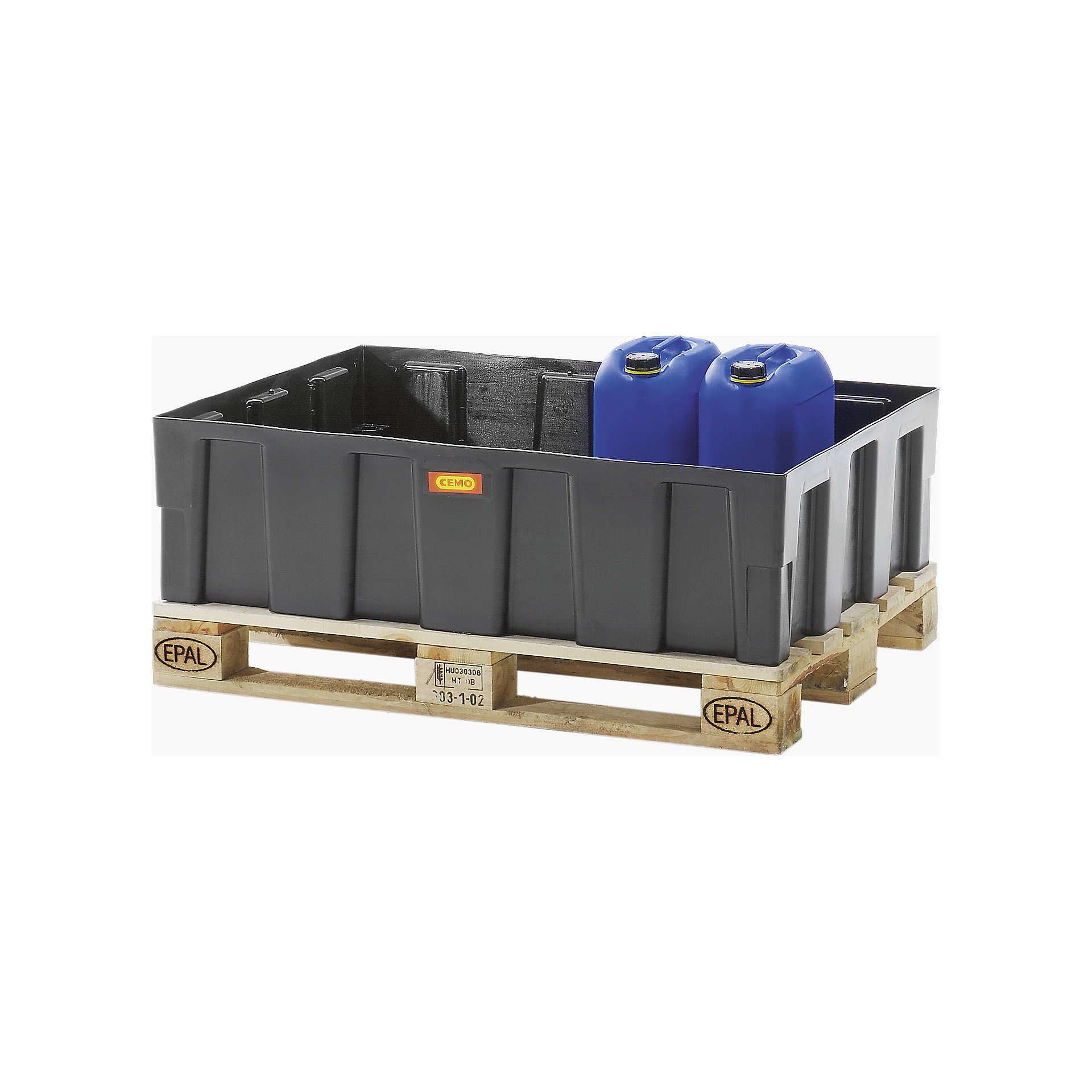 PE sump tray for 200 l drums – CEMO: base/pallet sump tray | kaiserkraft