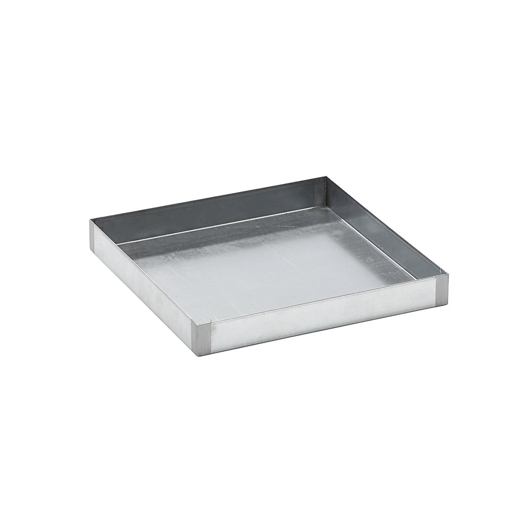 Steel sump tray for small containers – eurokraft basic: zinc plated ...