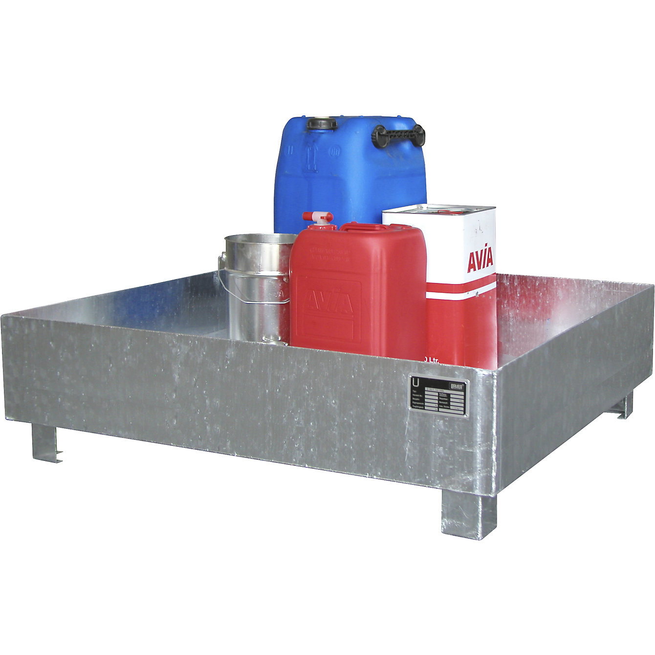 Steel sump tray – eurokraft pro: LxWxH 1200 x 1200 x 415 mm | kaiserkraft