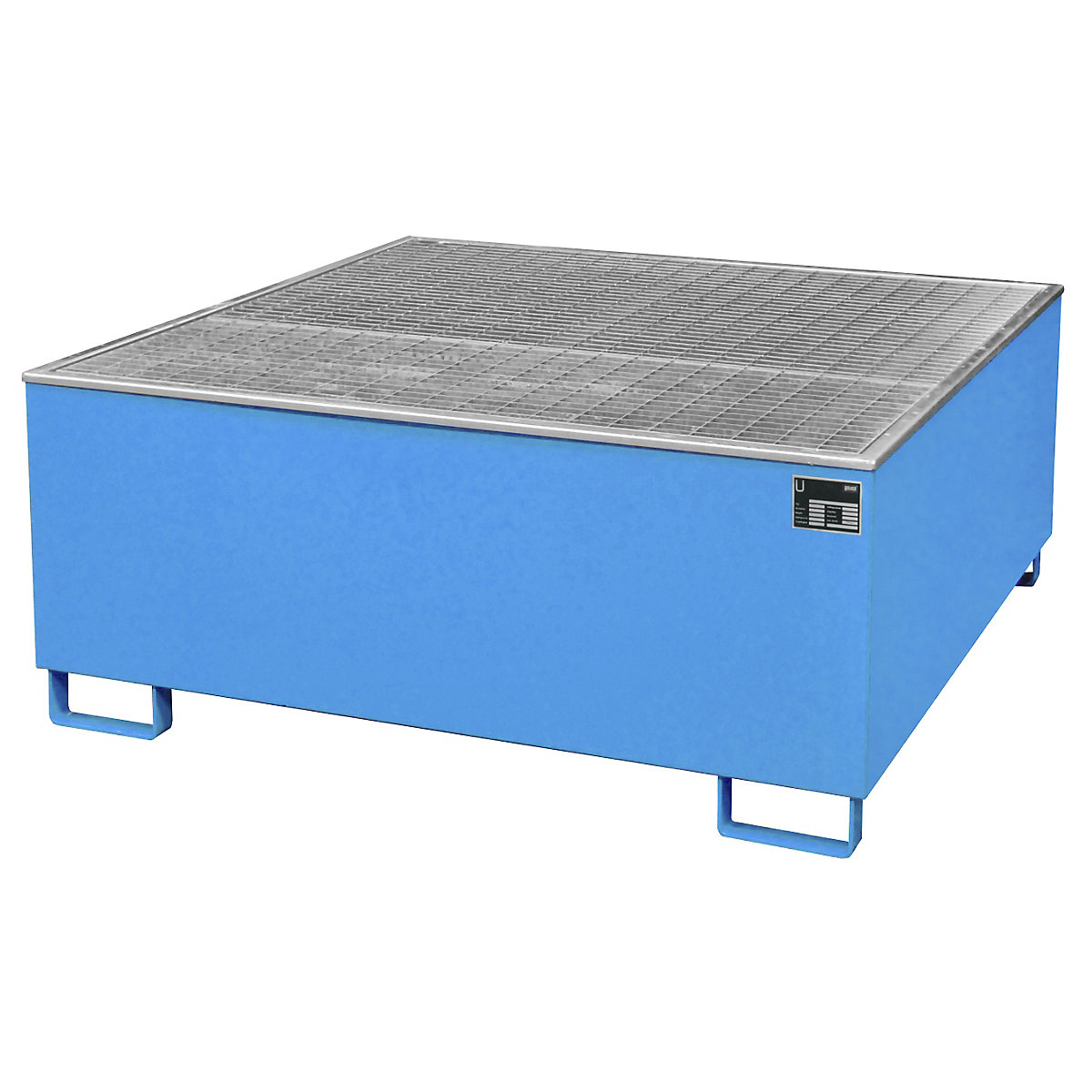 Steel sump tray with PE insert – eurokraft pro: 1000 l, for 1 x IBC/CTC ...