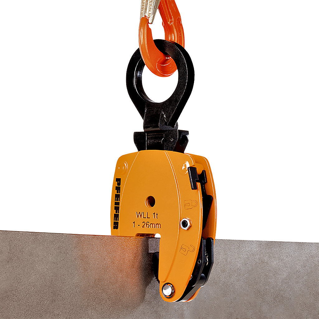 Carrier clamp, KL model, vertical use – Pfeifer: gripping range 1 – 26 ...