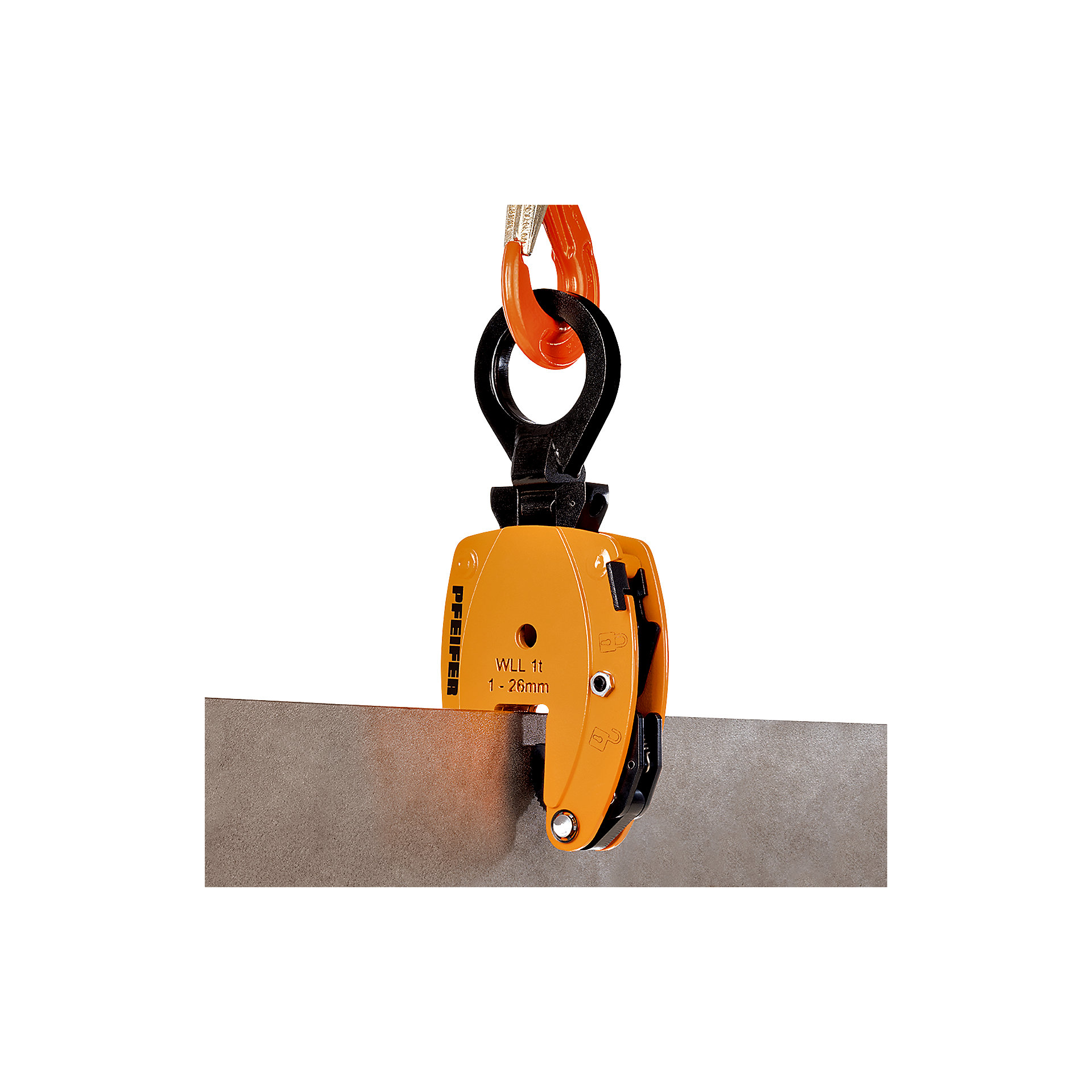 Carrier clamp, KL model, vertical use – Pfeifer: gripping range 1 – 21 ...