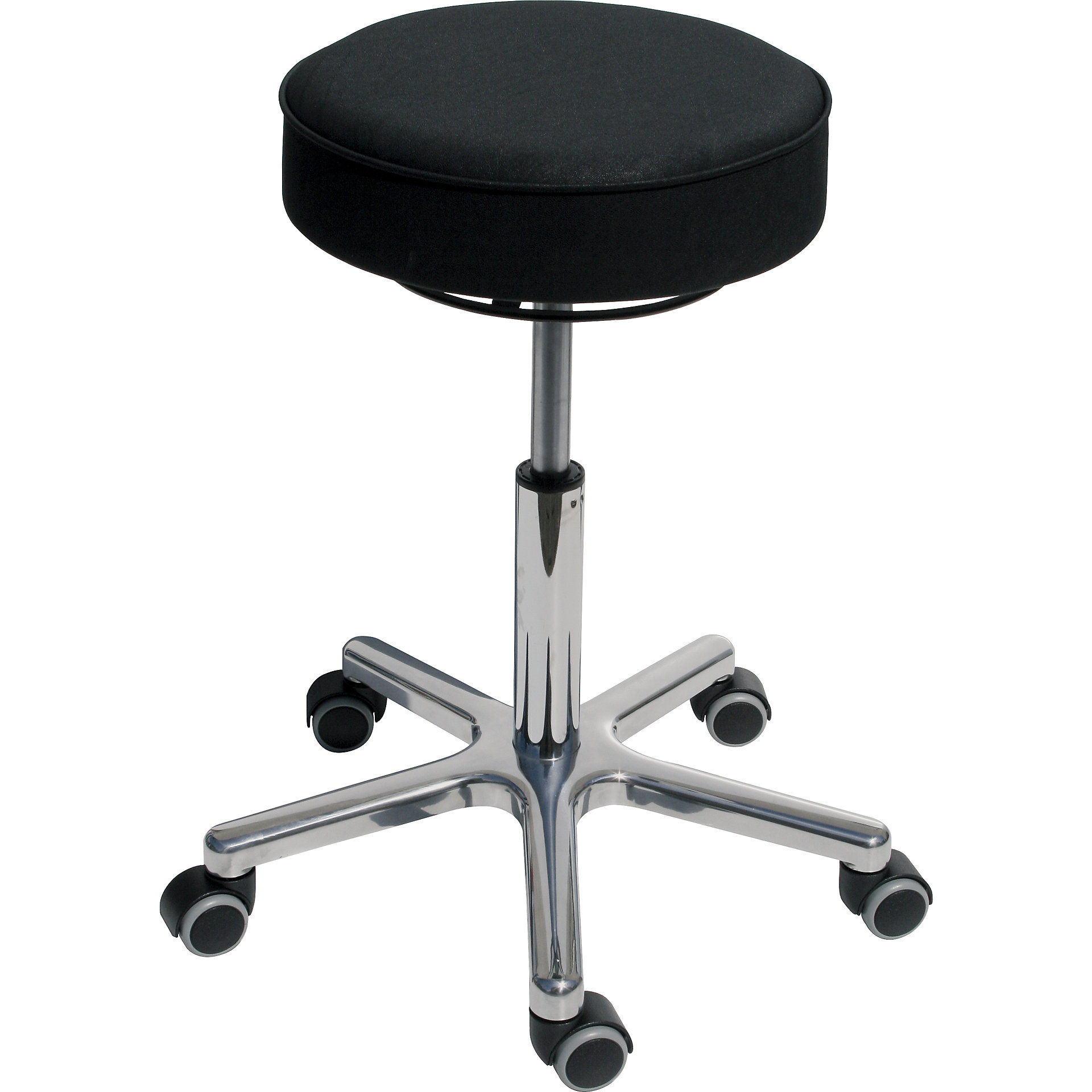 Industrial stool with gas lift height adjustment: seat made of vinyl, Ø ...