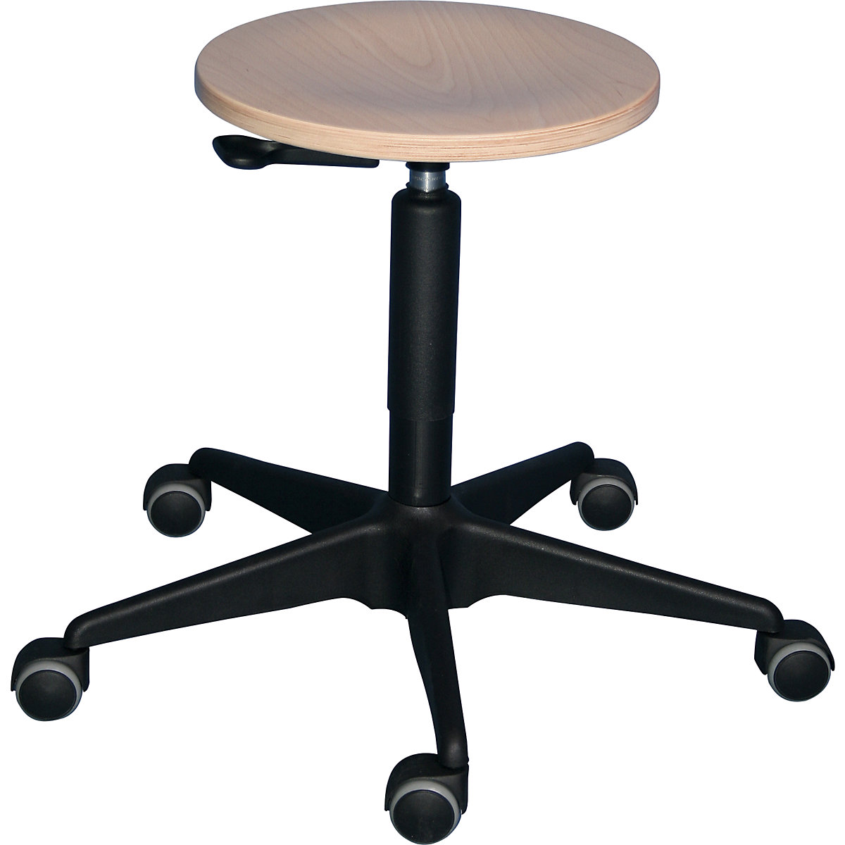 Industrial stool with gas lift height adjustment: tubular steel five ...