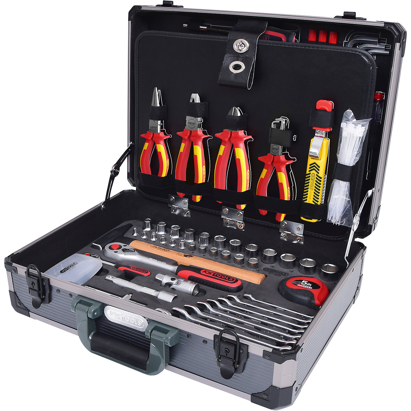 KS Tools – 1/4'' + 1/2'' villanyszerelő szerszámos táska: 128 részes ...
