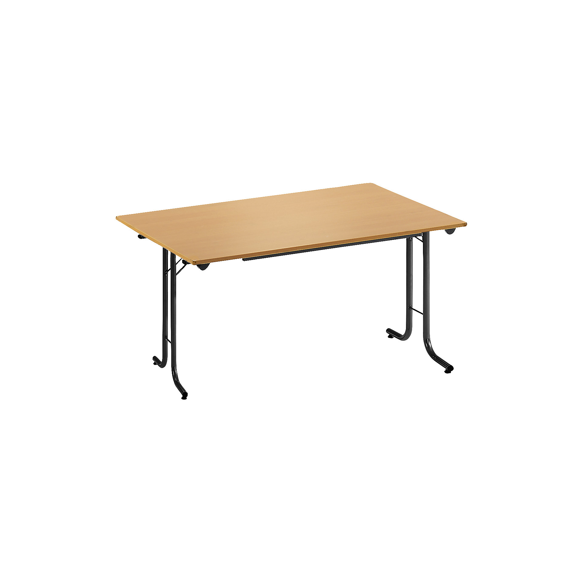 Inklapbare tafel, met afgeronde randen: tafelpoten van staalbuis ...