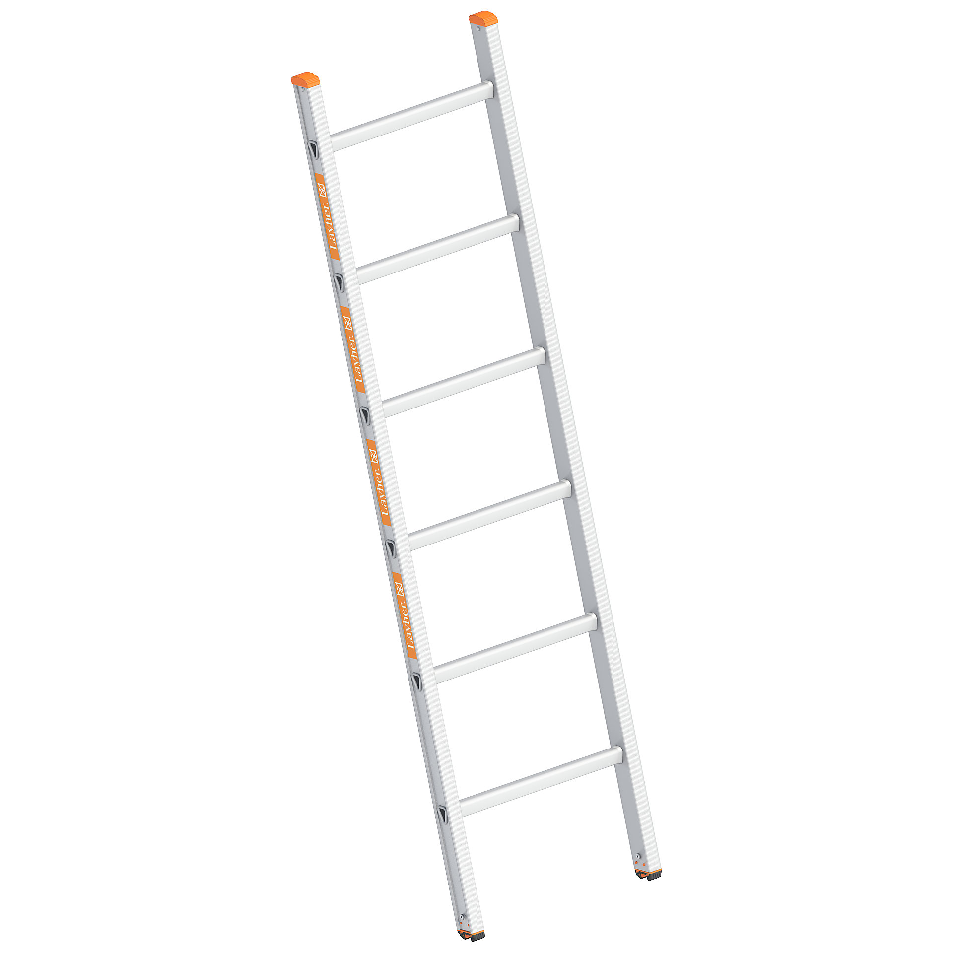Aluminium lean to ladder – Layher: with rungs, width 450 mm ...