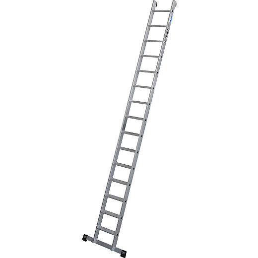 Heavy duty lean to ladder – KRAUSE: 80 mm aluminium steps, up to 225 kg ...