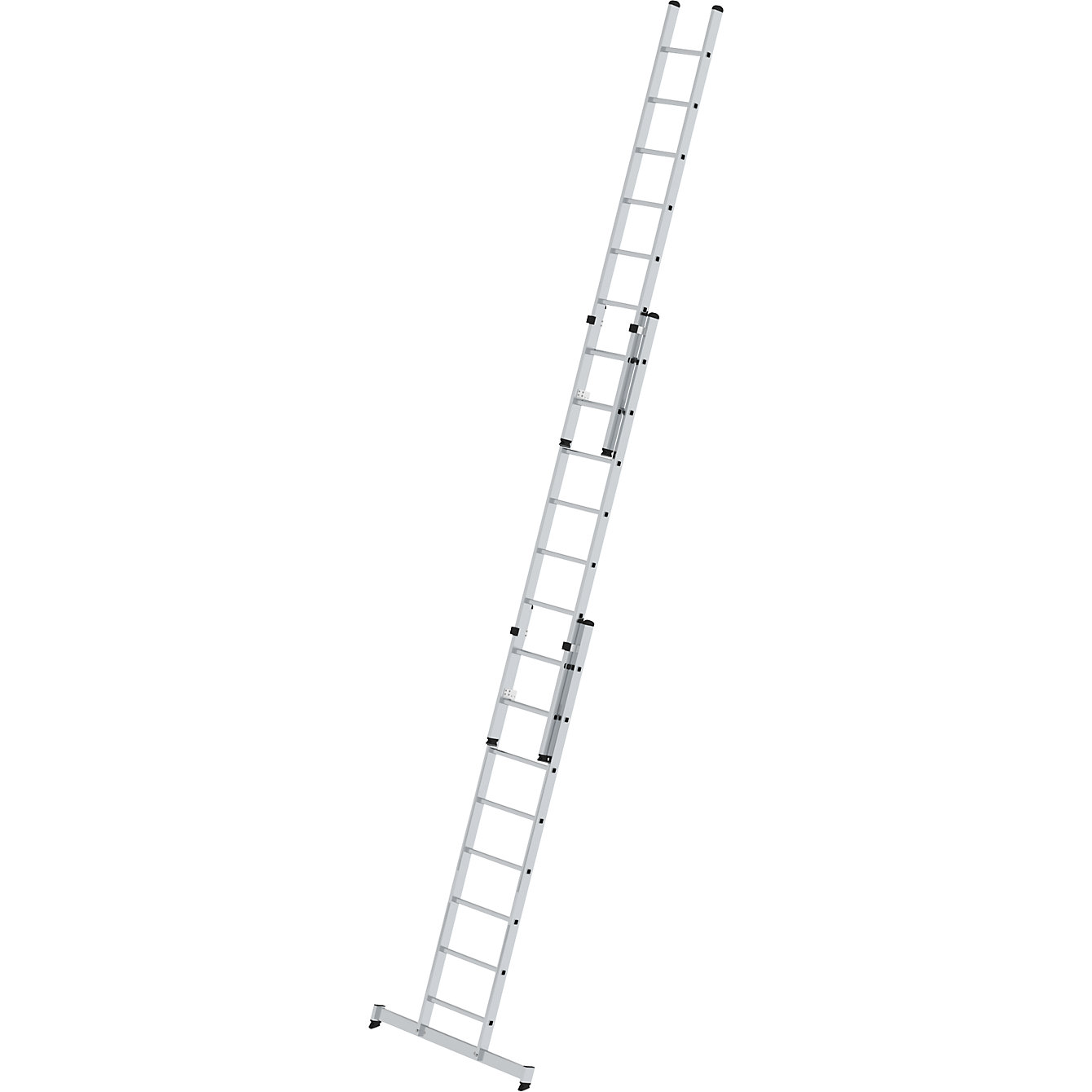 Height adjustable lean-to ladder – MUNK: extension ladder, 3-part with ...
