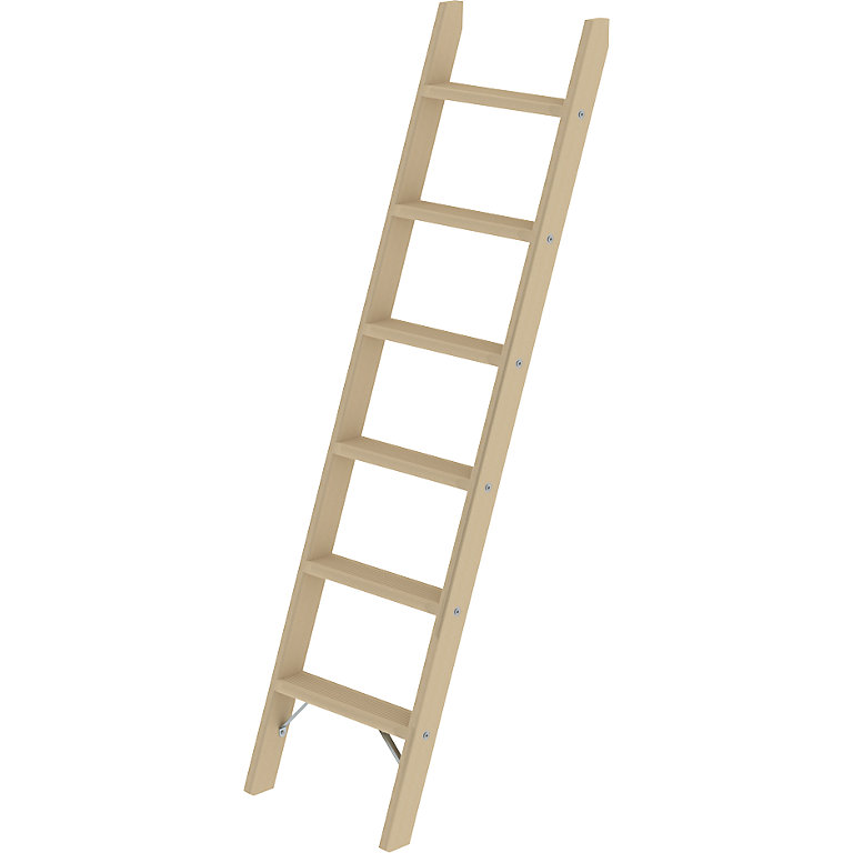 Wooden lean to ladder – MUNK: with steps | kaiserkraft