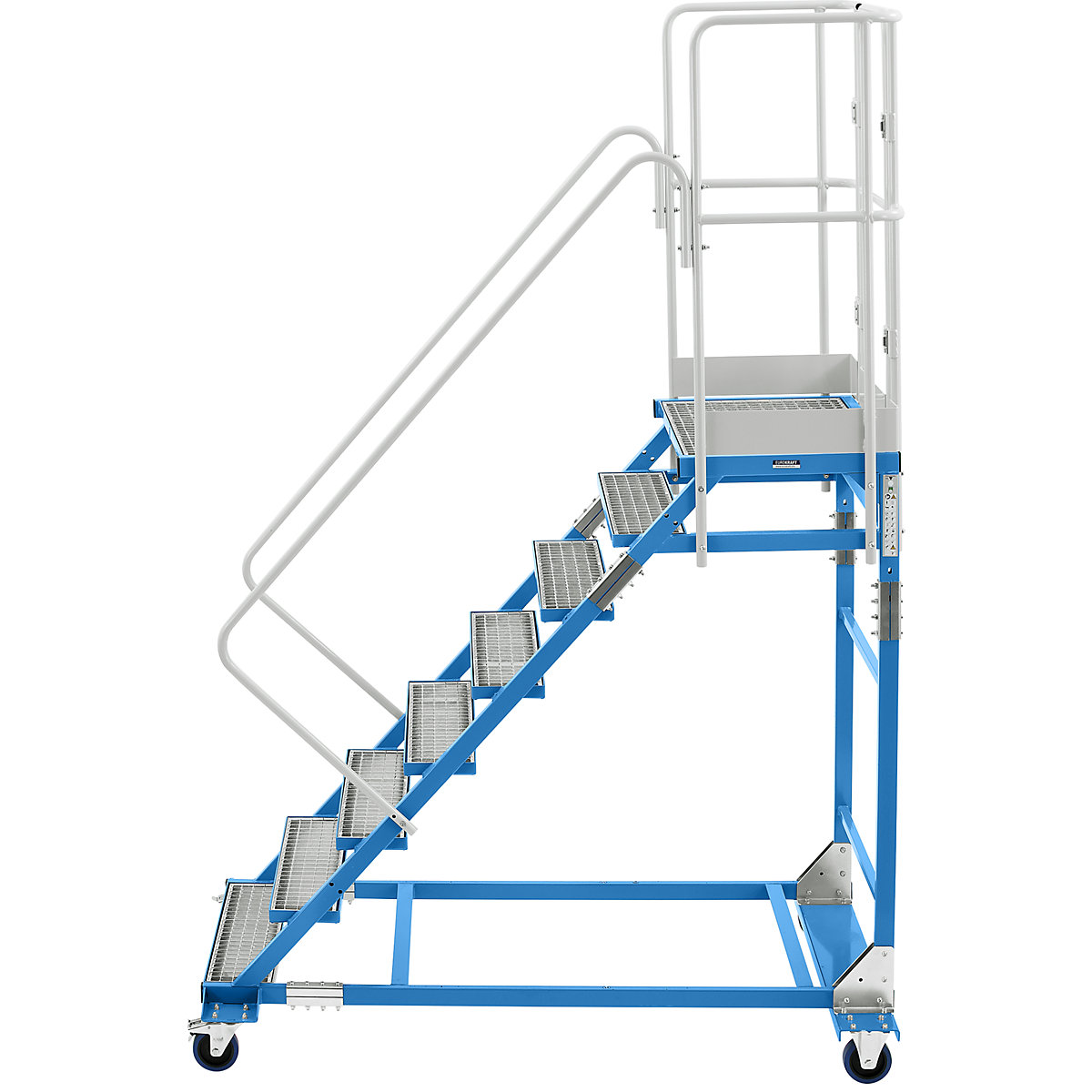 Mobile safety steps – eurokraft pro: with steel mesh inserts, platform ...