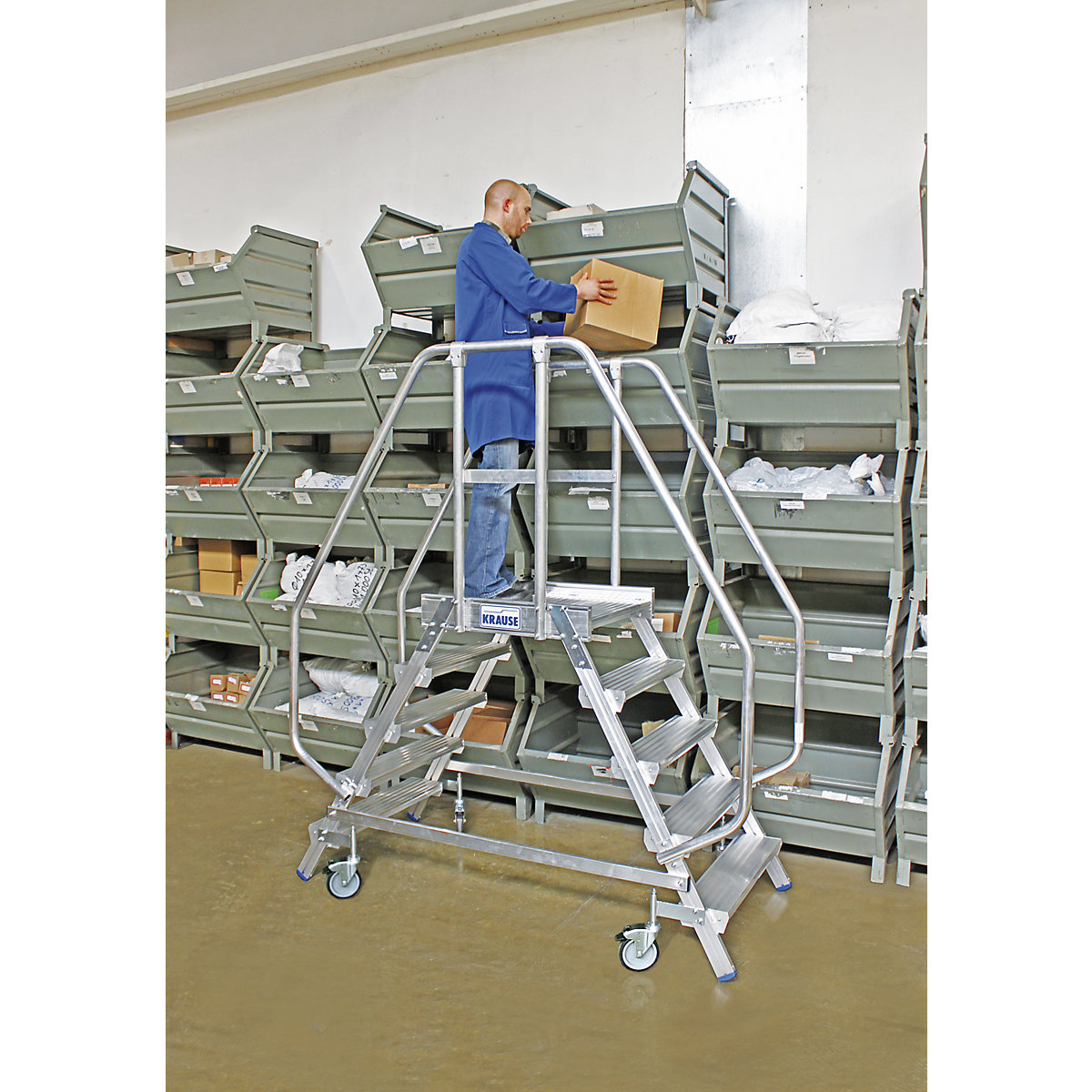 KRAUSE – Mobile safety steps: double sided access | KAISER+KRAFT