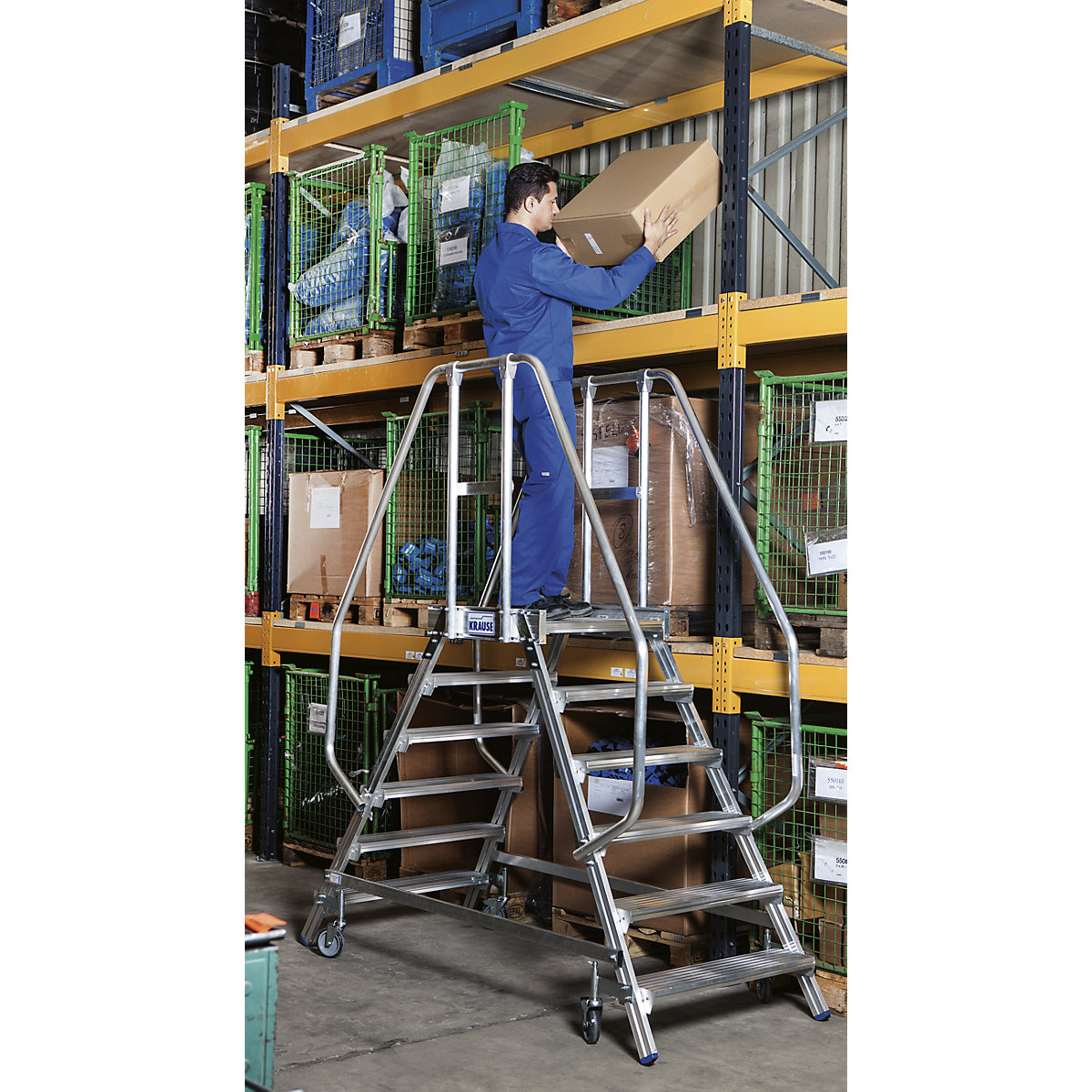 KRAUSE – Mobile safety steps: double sided access | KAISER+KRAFT