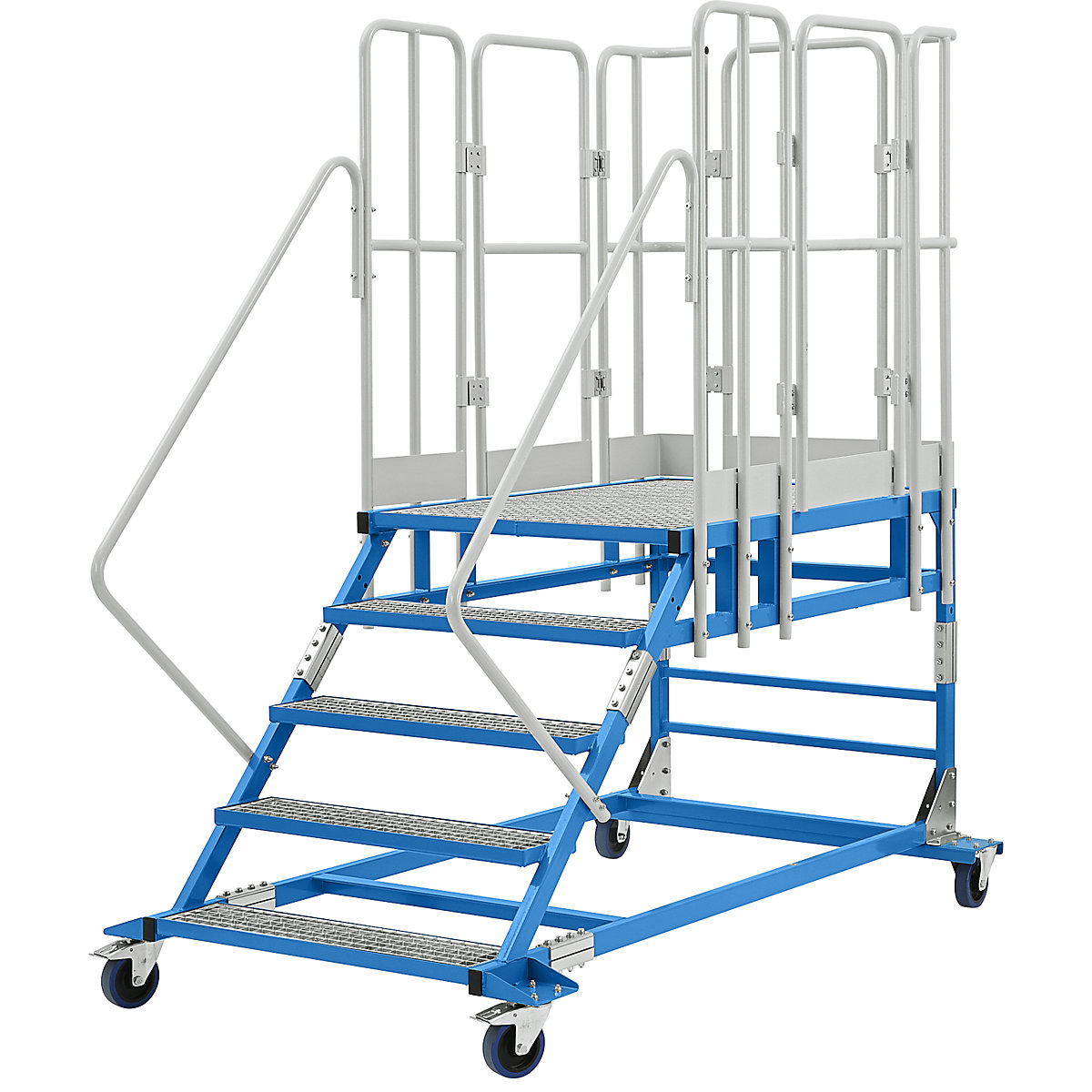 XXL platform steps – eurokraft pro: with steel mesh inserts, platform ...