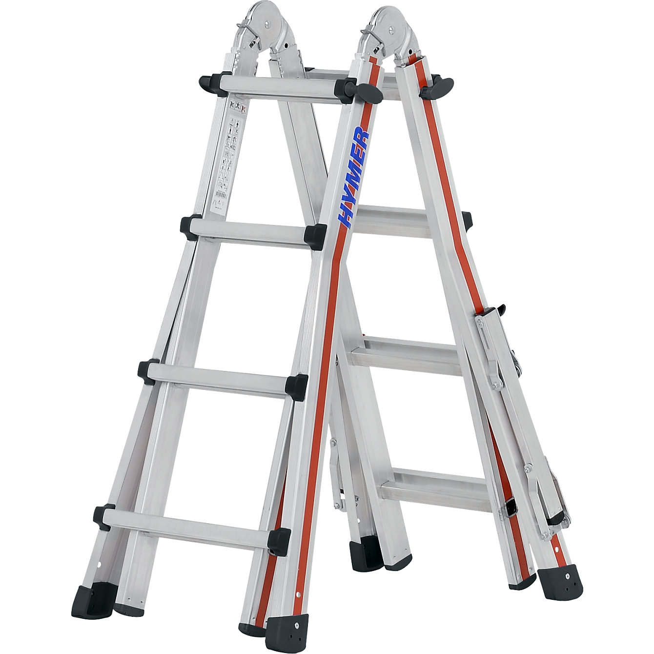 Telescopic ladder – HYMER: SC 40, with fold out cross arms | kaiserkraft